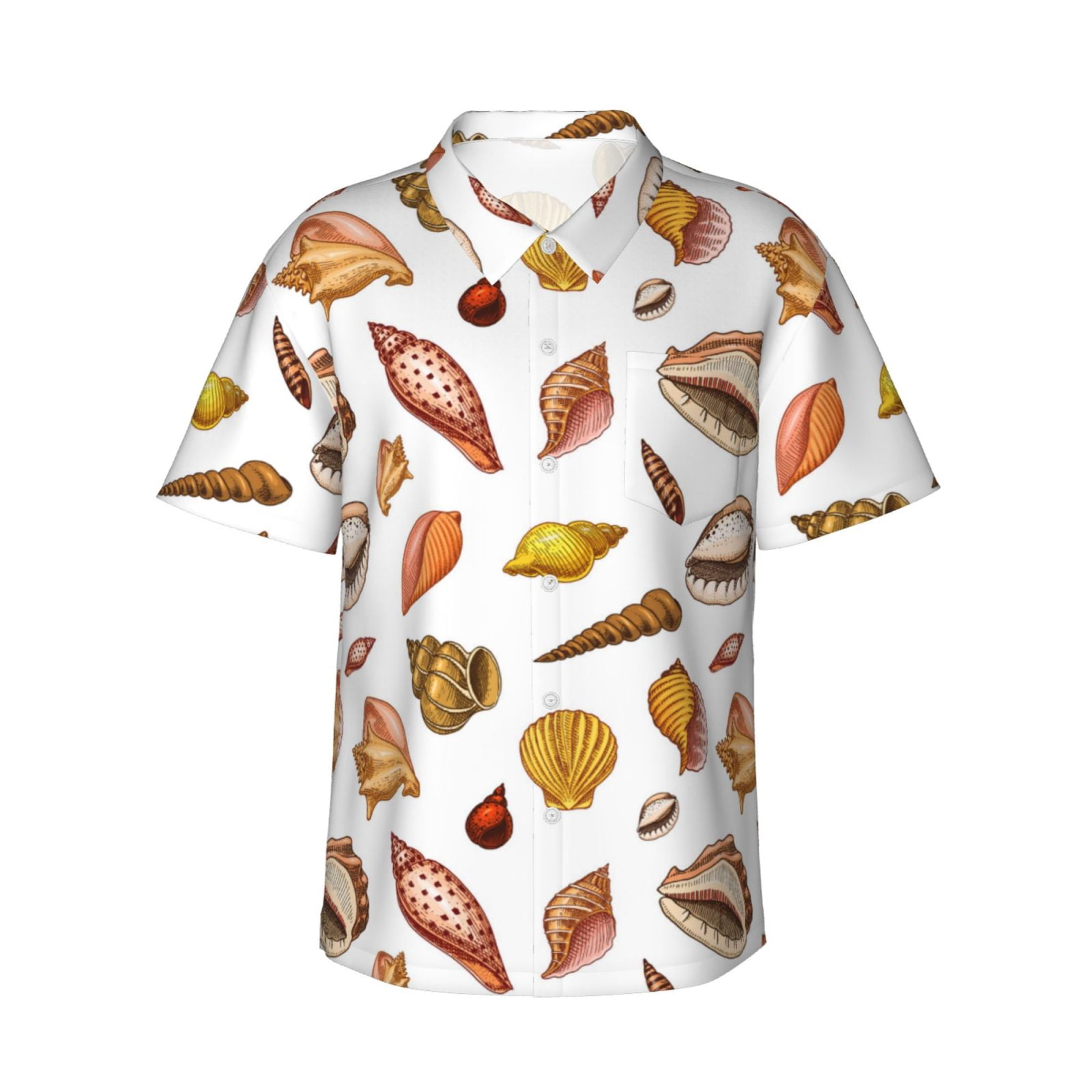 Hawaiian Shirt For Men, Conch Shells Print No.9022 Mens Button Down ...