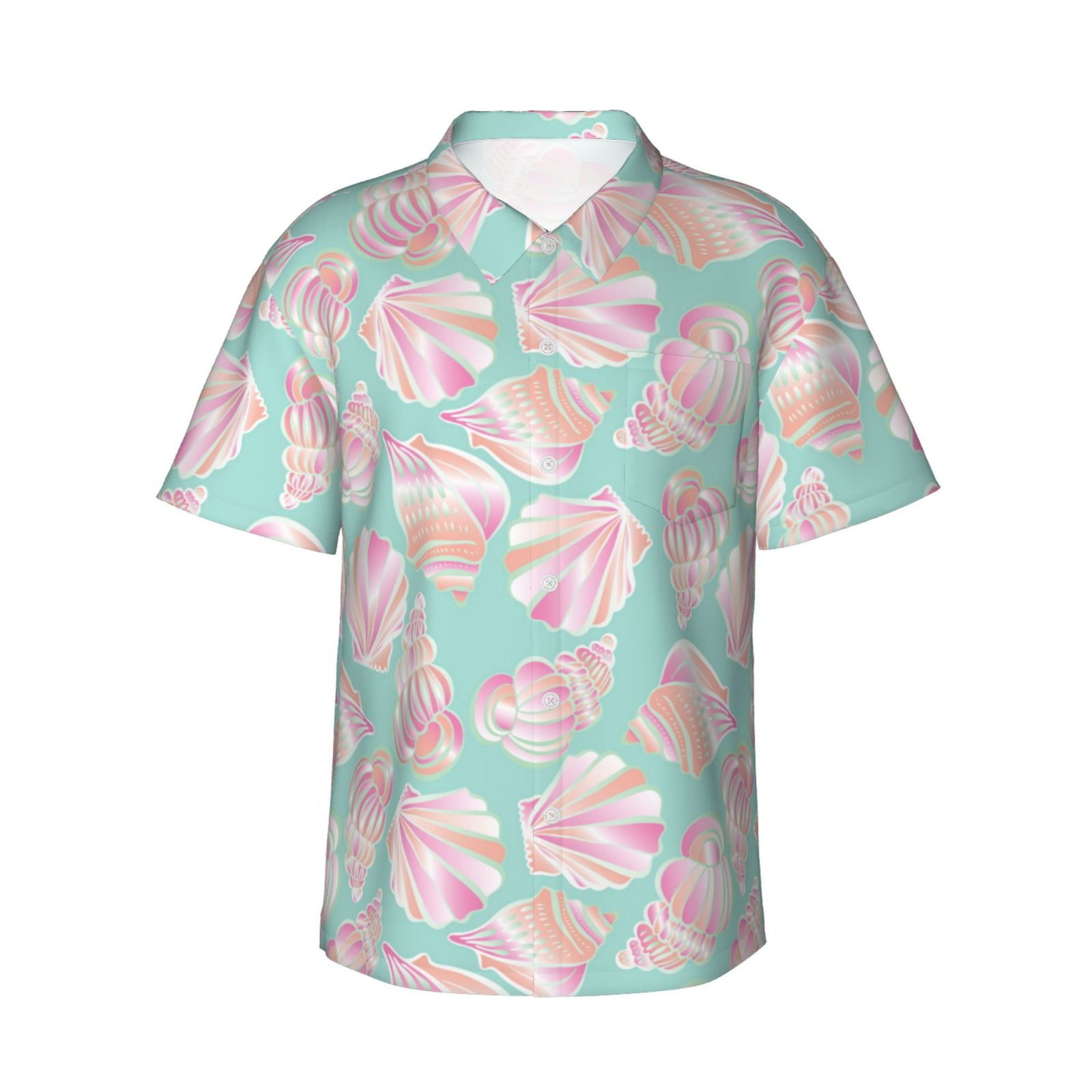 Hawaiian Shirt For Men, Conch Shells Print No.9023 Mens Button Down ...