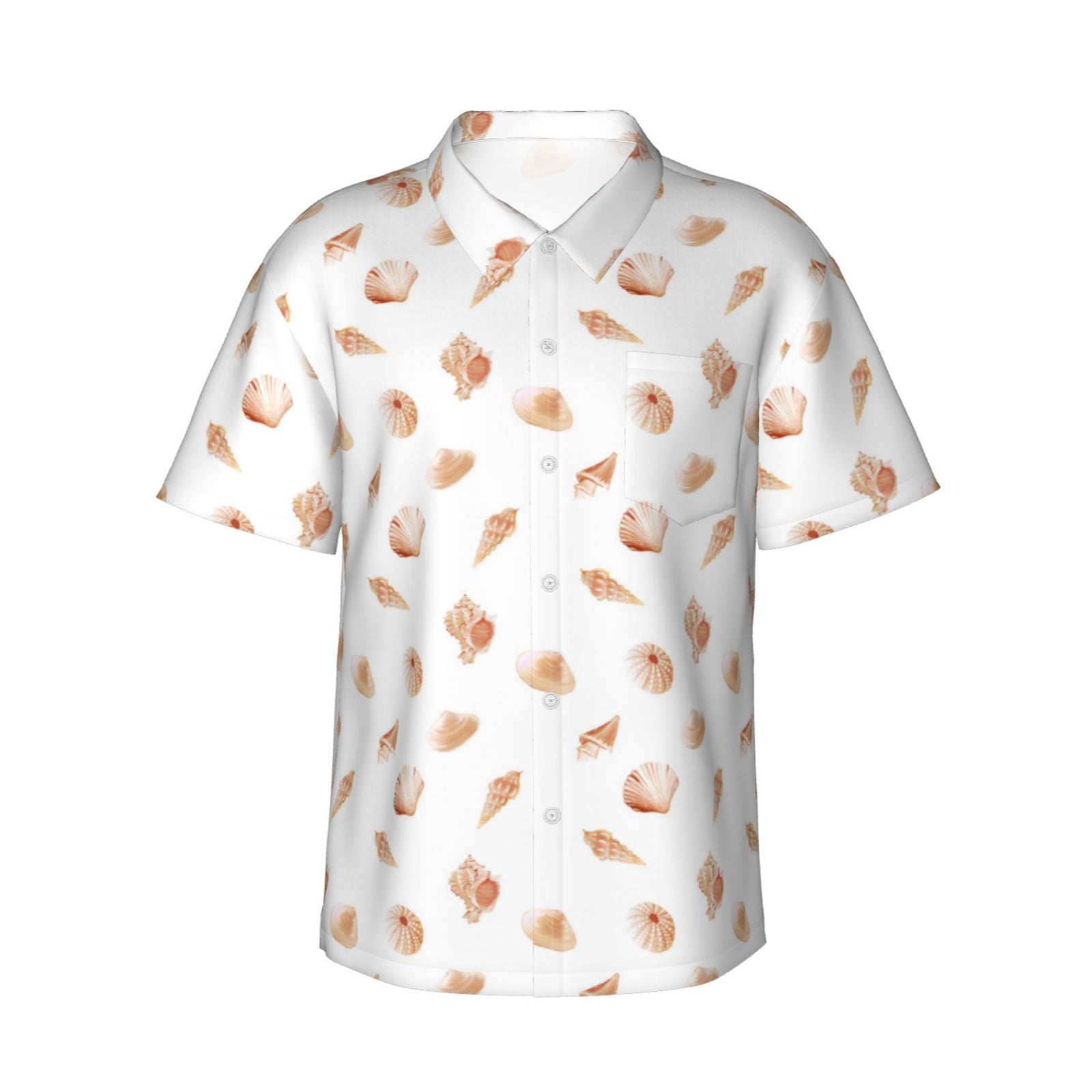 Hawaiian Shirt For Men, Conch Shells Print No.9027 Summer Shirts For ...