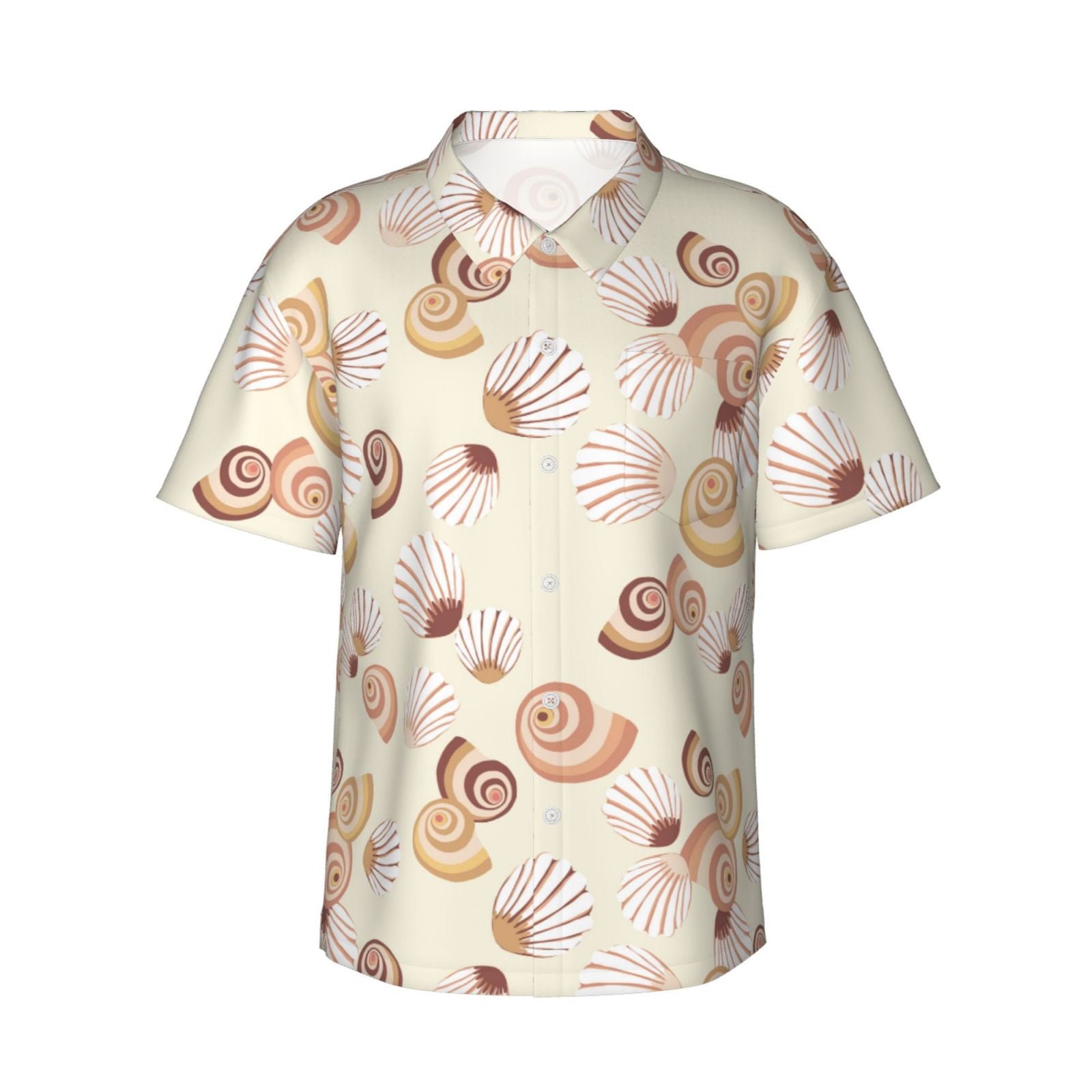 Hawaiian Shirt For Men, Conch Shells Print No.9032 Summer Shirts For ...