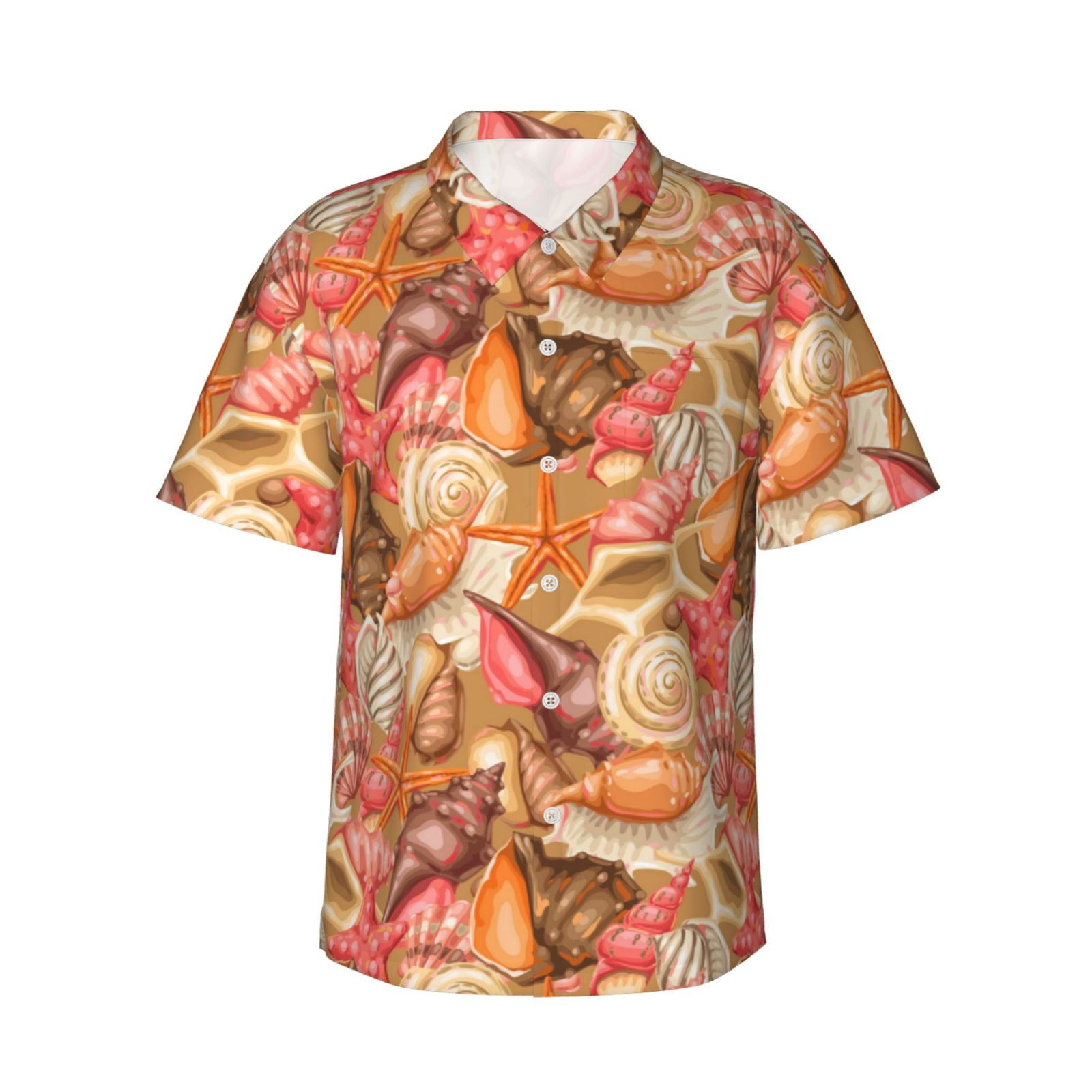 Hawaiian Shirt For Men, Conch Shells Print No.9036 Summer Shirts For ...