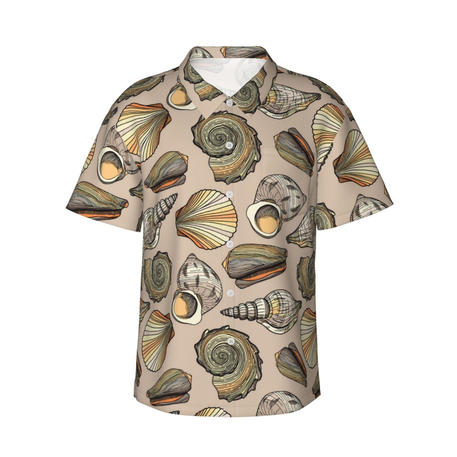 Hawaiian Shirt For Men, Conch Shells Print No.9040 Summer Shirts For ...