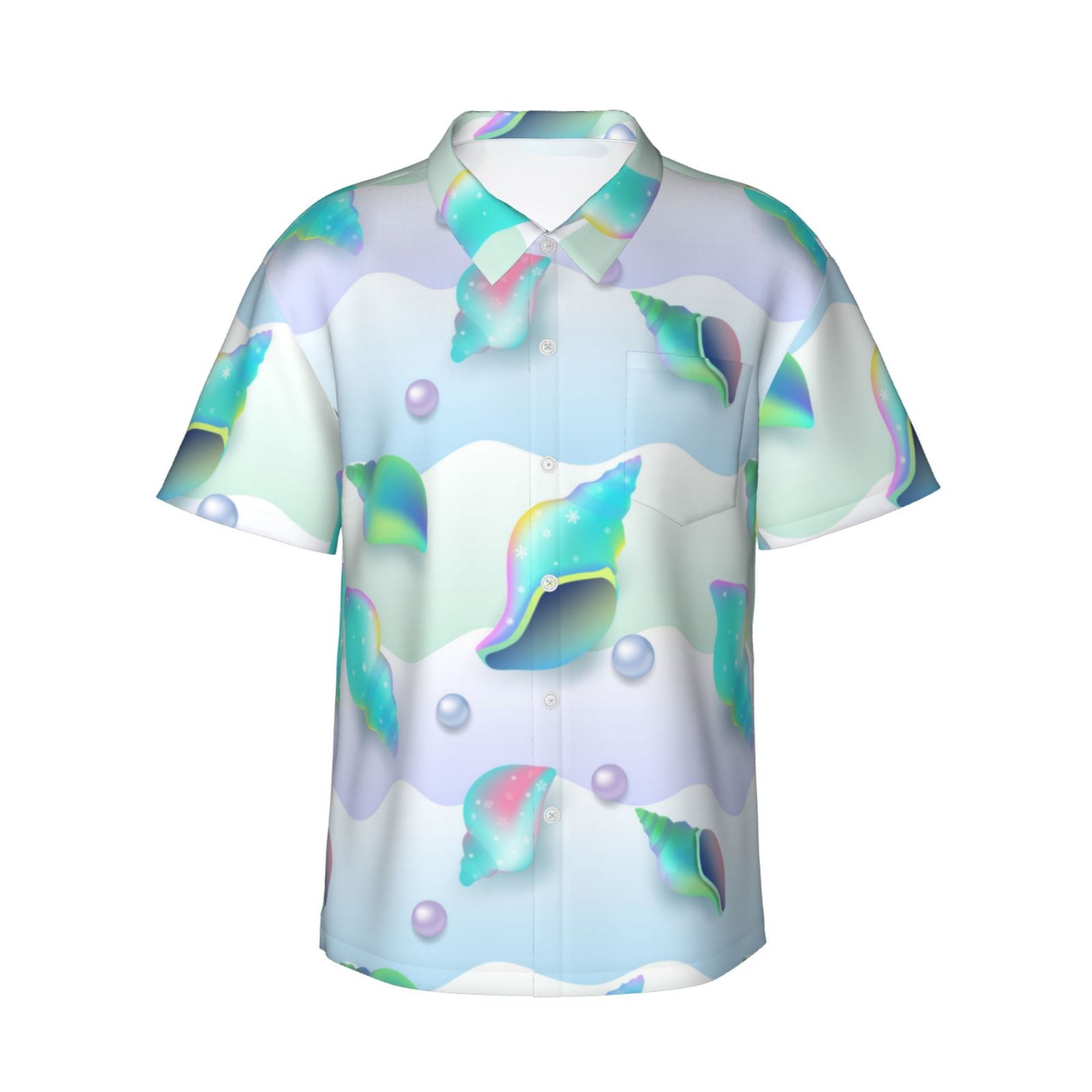 Hawaiian Shirt For Men, Conch Shells Print No.9041 Mens Button Down ...