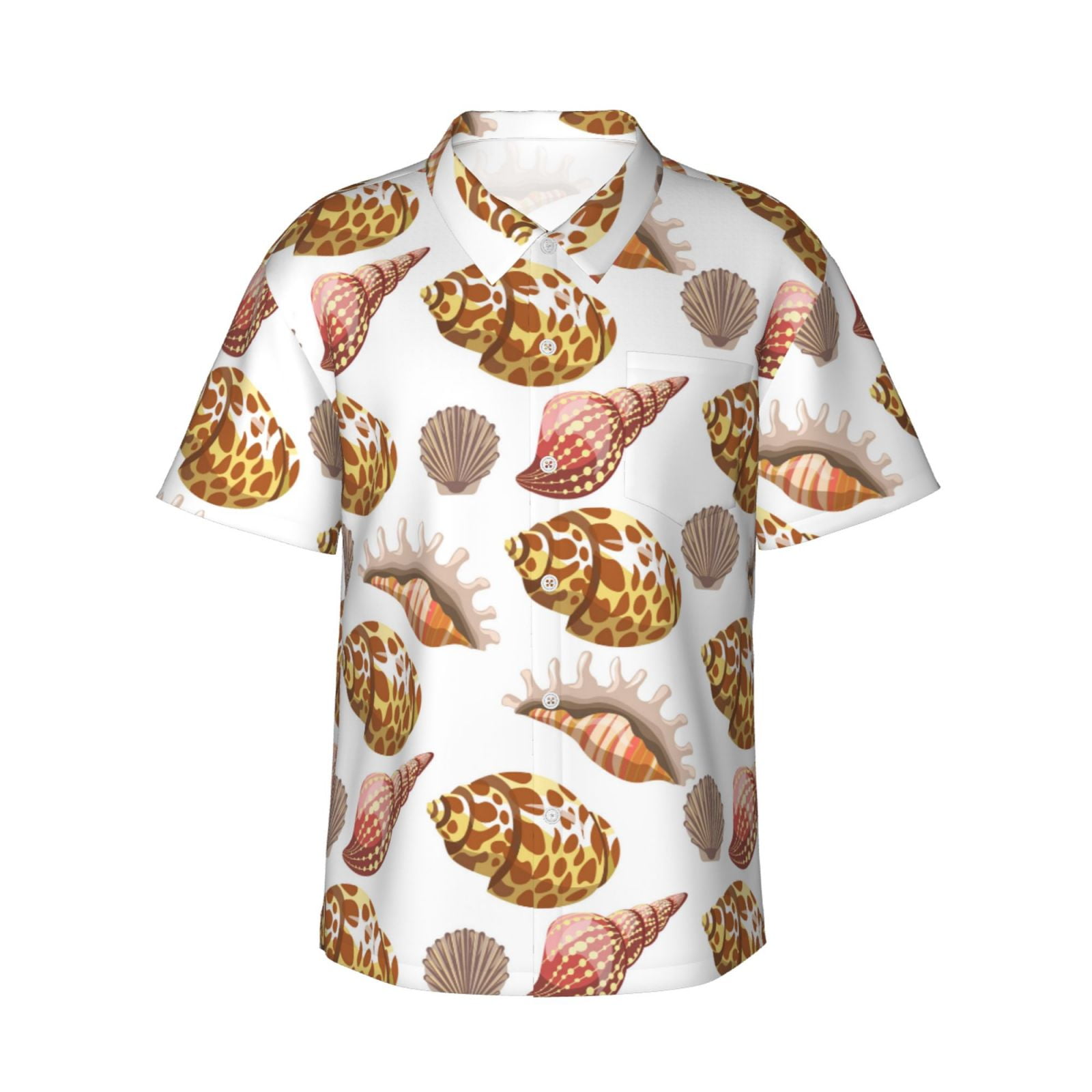 Hawaiian Shirt For Men, Conch Shells Print No.9042 Mens Button Down ...