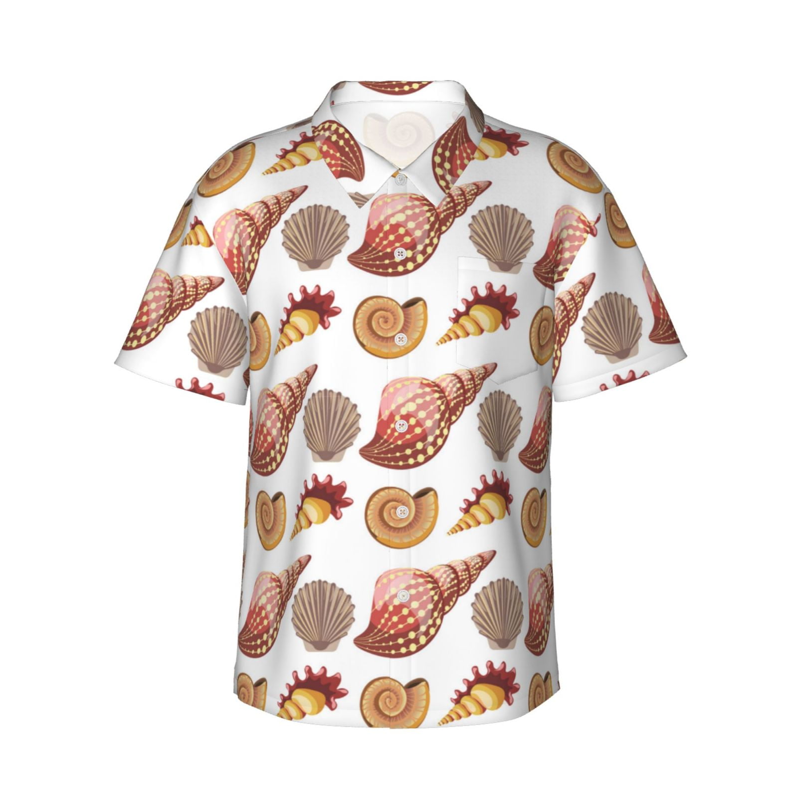 Hawaiian Shirt For Men, Conch Shells Print No.9043 Casual Summer Beach ...