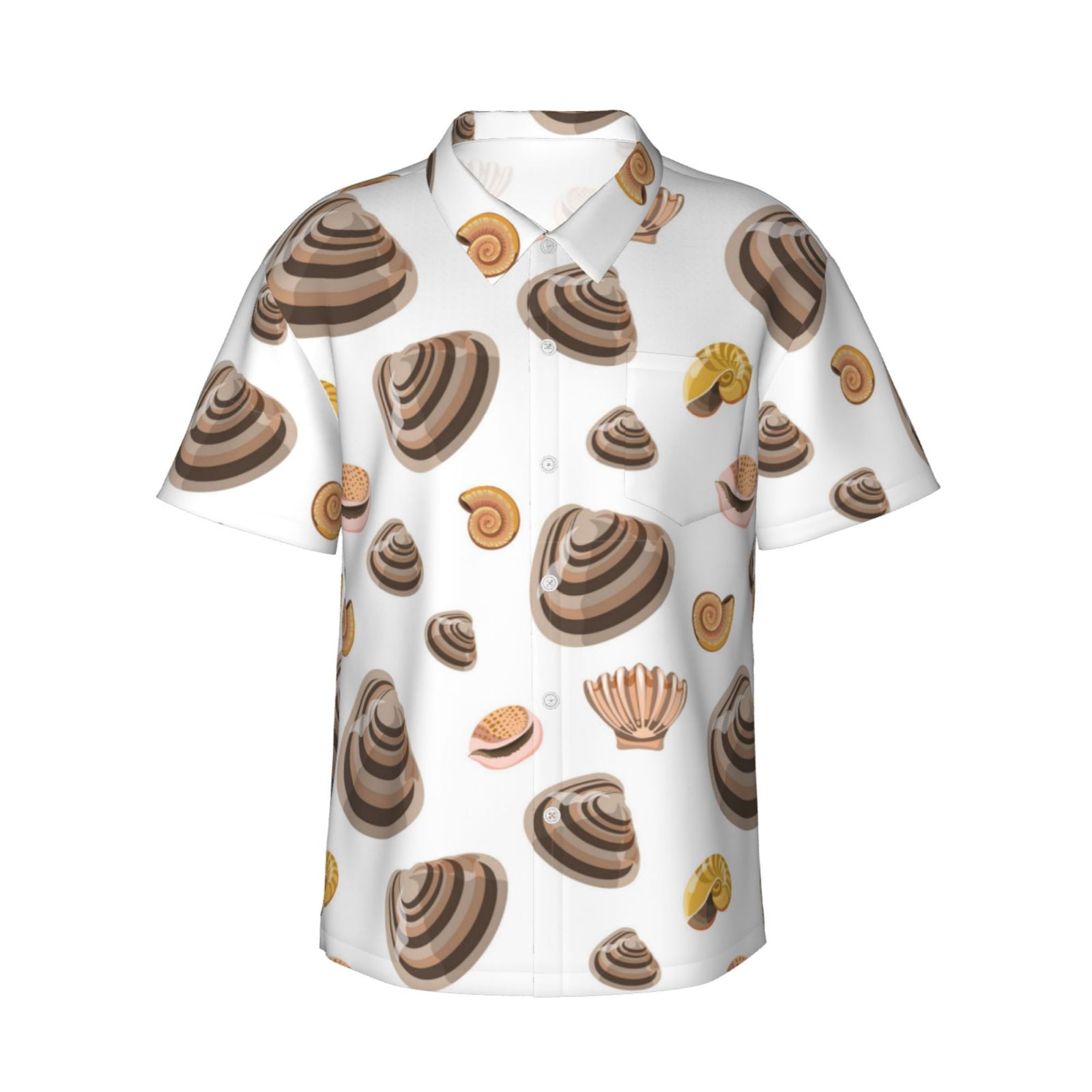Hawaiian Shirt For Men, Conch Shells Print No.9044 Mens Button Down ...