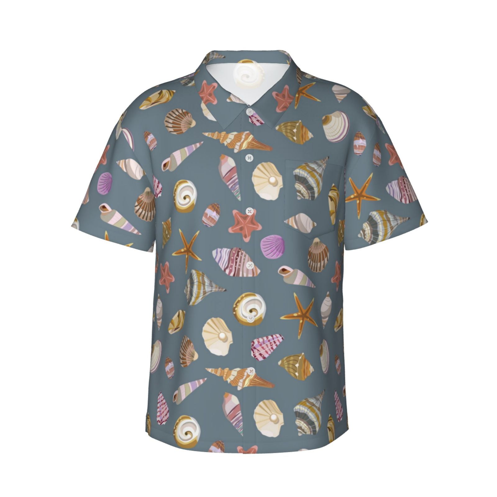 Hawaiian Shirt For Men, Conch Shells Print No.9046 Mens Button Down ...