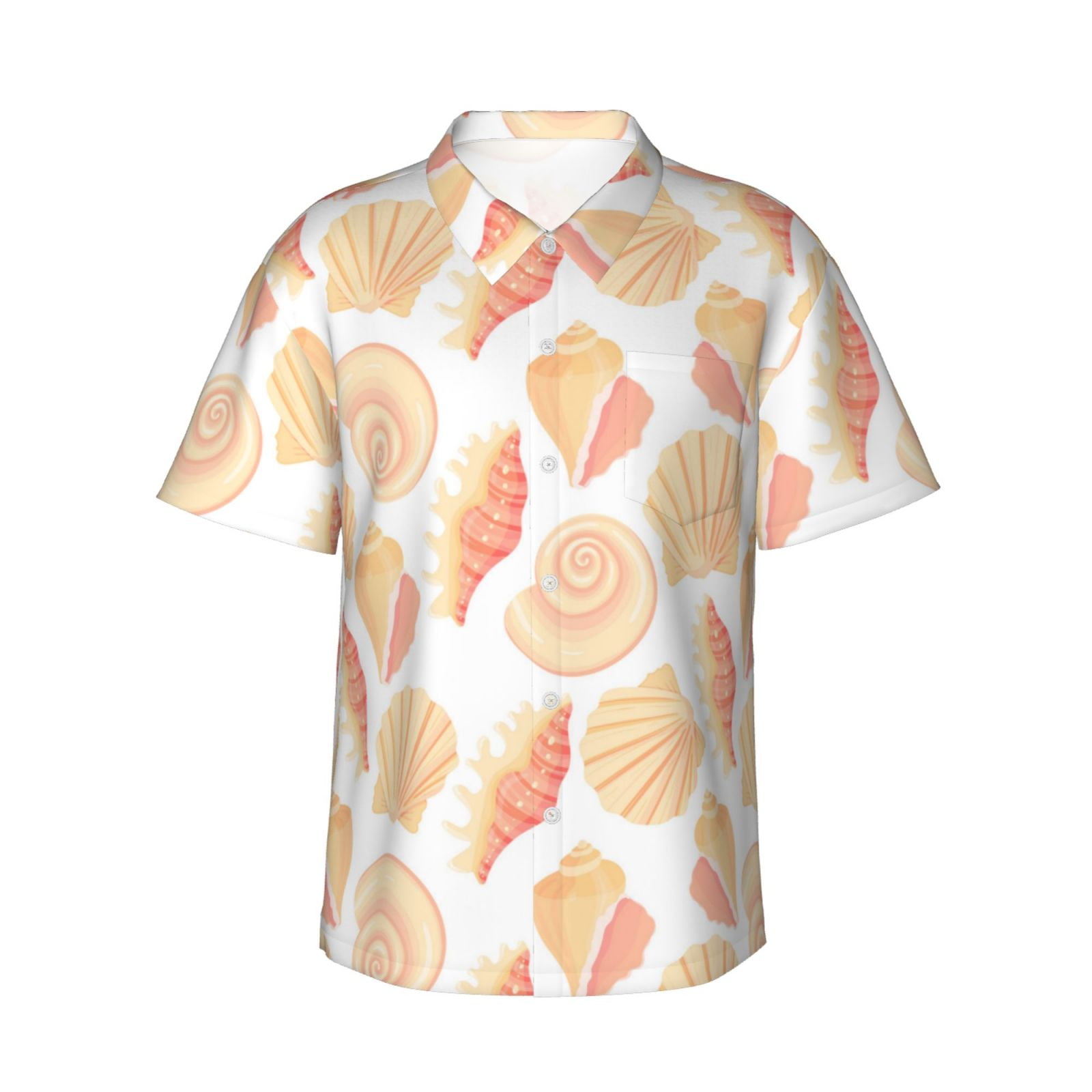 Hawaiian Shirt For Men, Conch Shells Print No.9050 Summer Shirts For ...