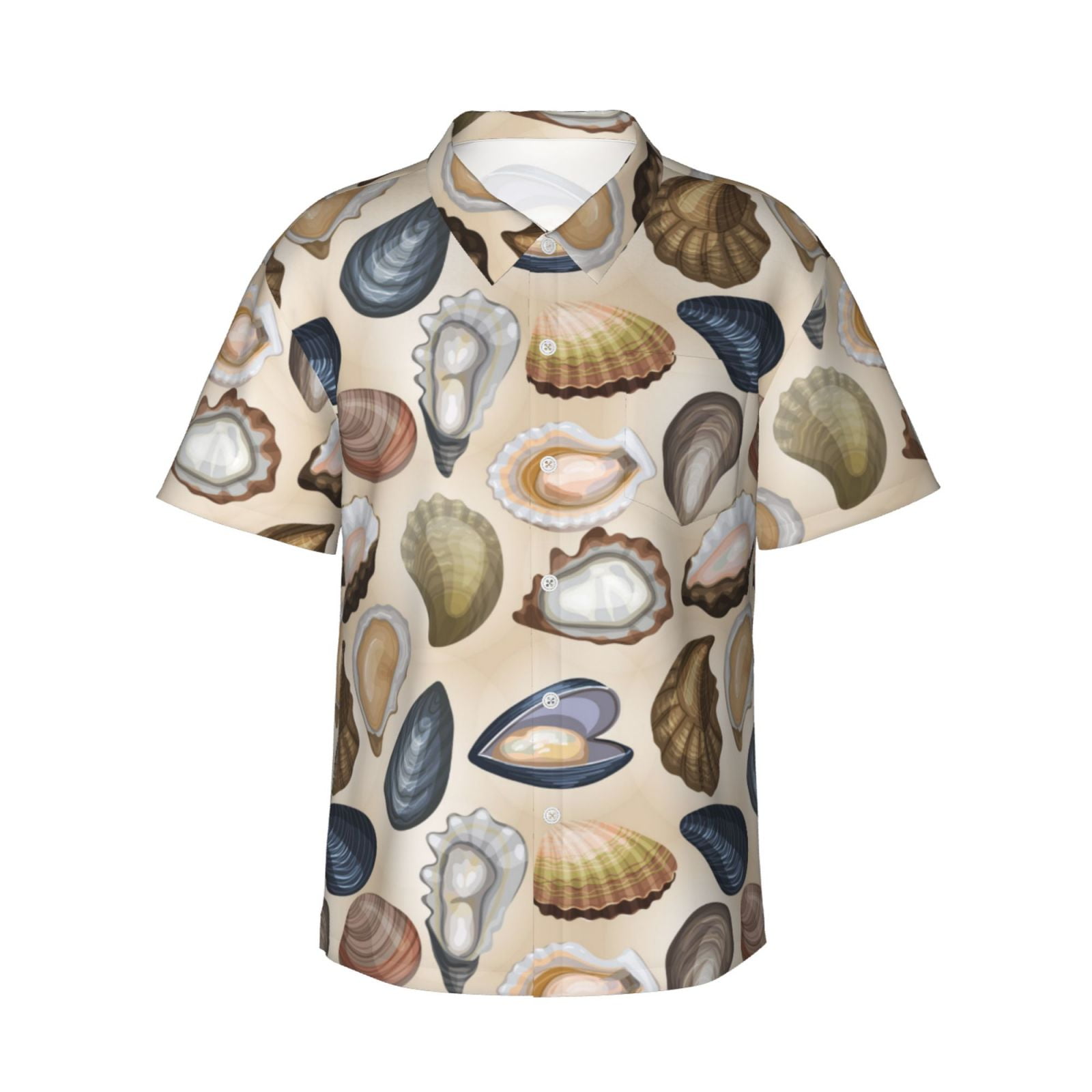 Hawaiian Shirt For Men, Conch Shells Print No.9069 Mens Button Down ...