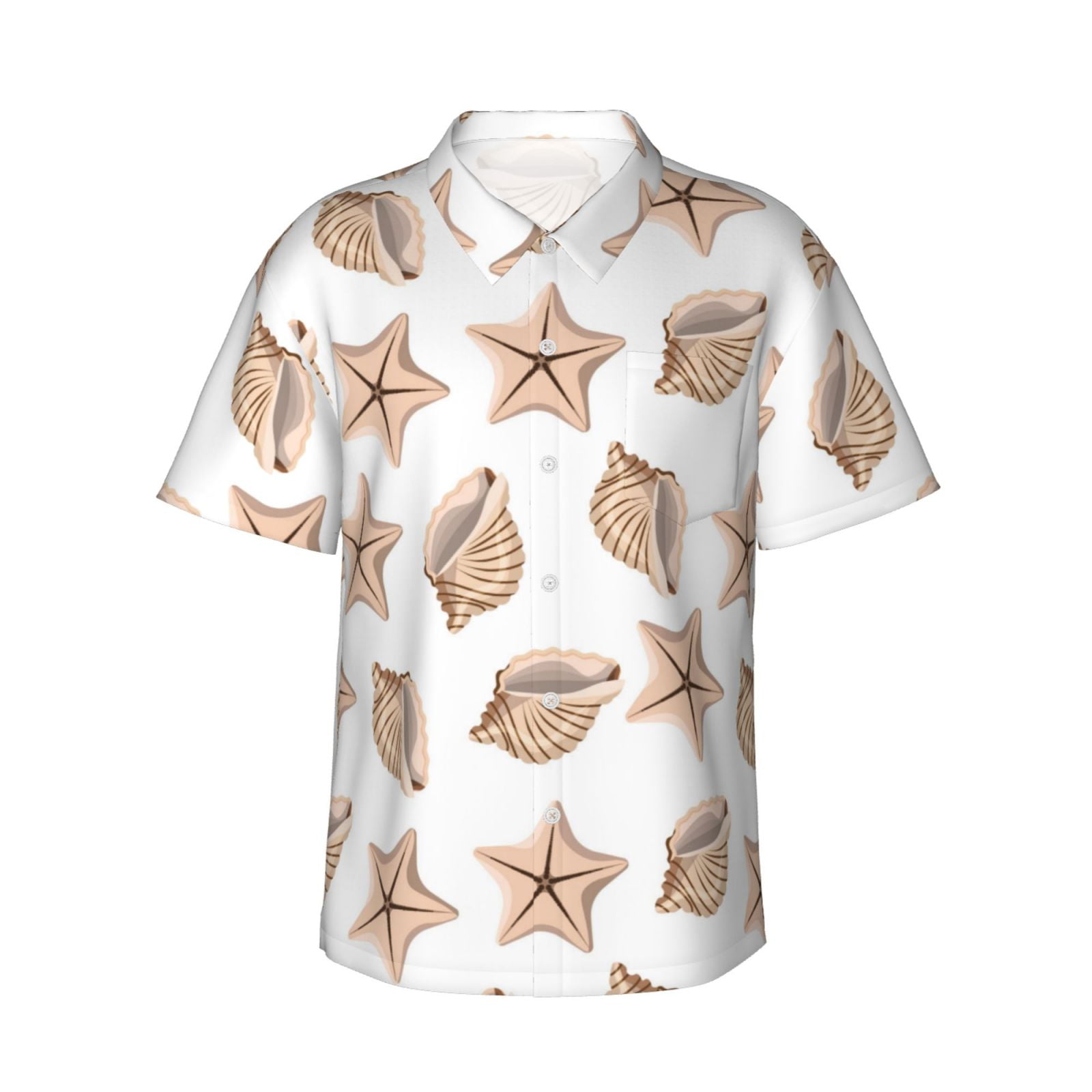 Hawaiian Shirt For Men, Conch Shells Print No.9073 Summer Shirts For ...