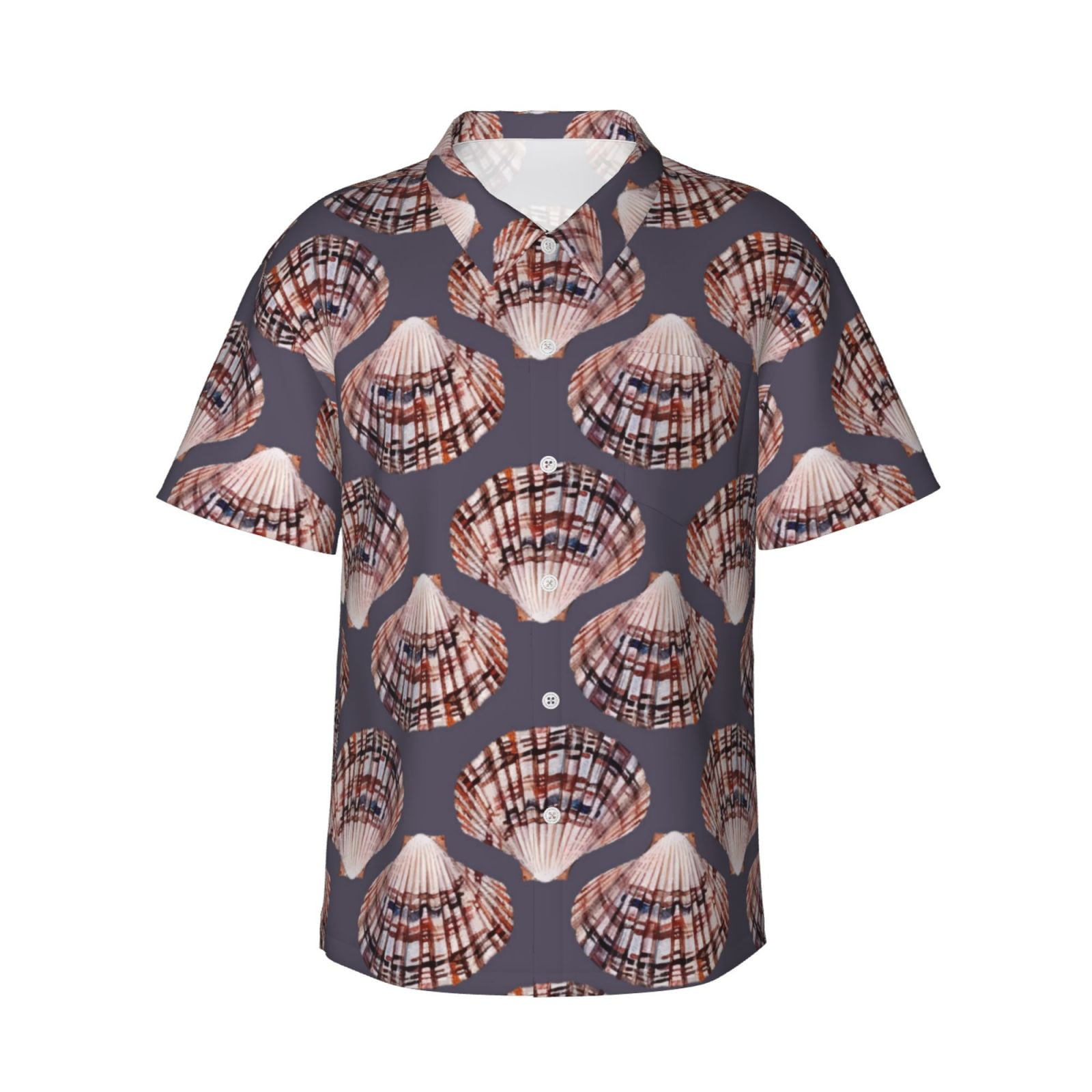 Hawaiian Shirt For Men, Conch Shells Print No.9084 Casual Summer Beach ...