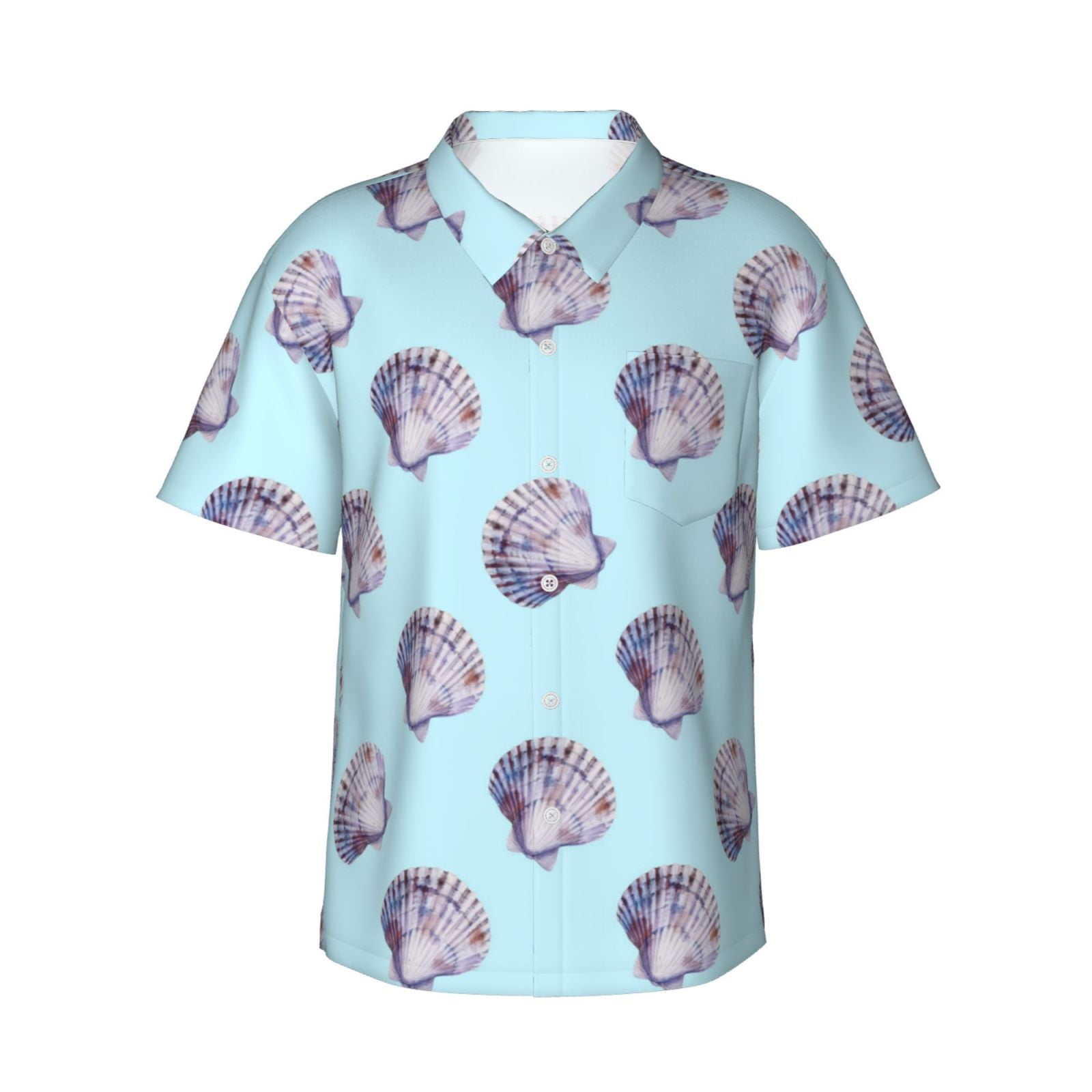Hawaiian Shirt For Men, Conch Shells Print No.9085 Casual Summer Beach ...