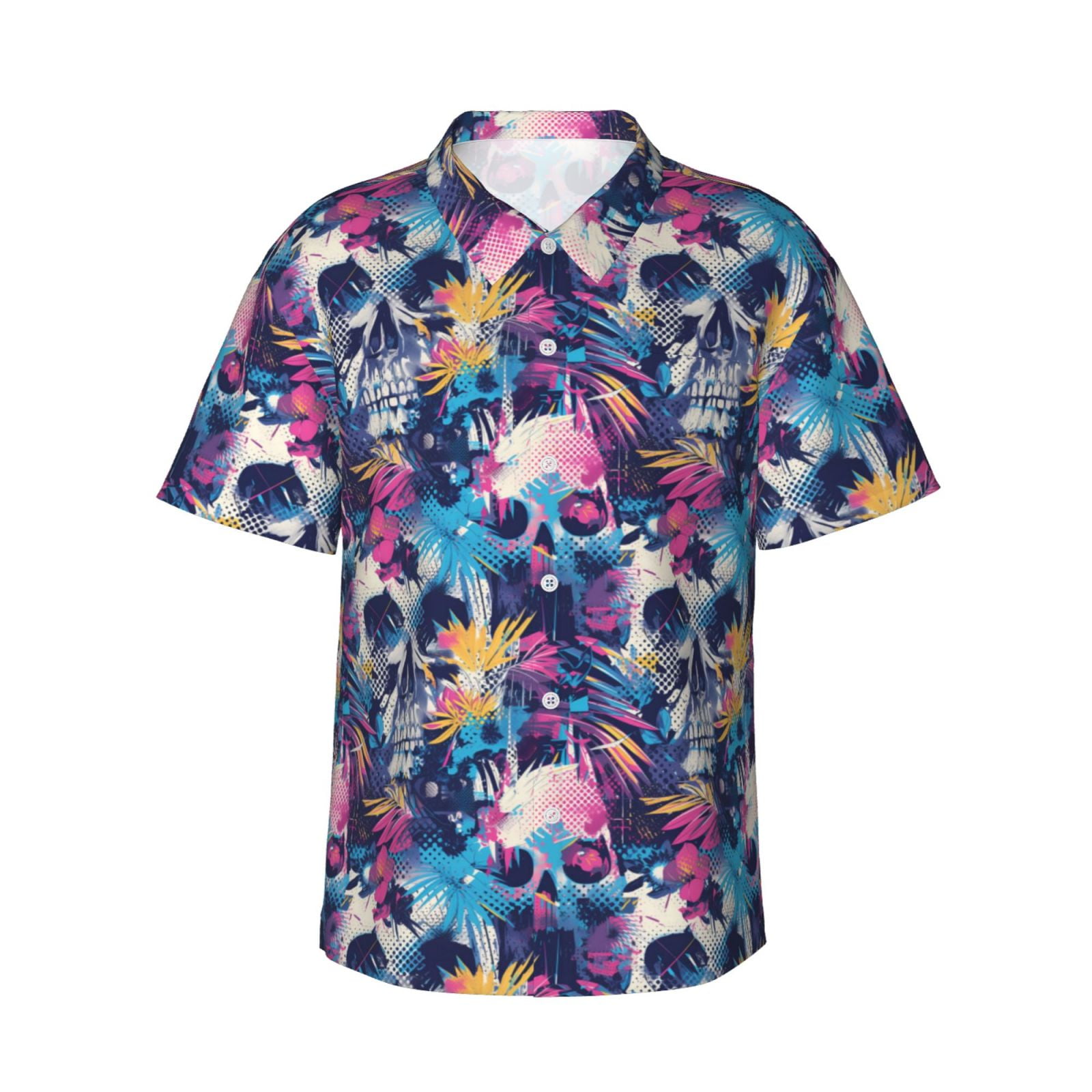 Hawaiian Shirt For Men, Cool Skull Colorful Summer Shirts For Men, Mens ...