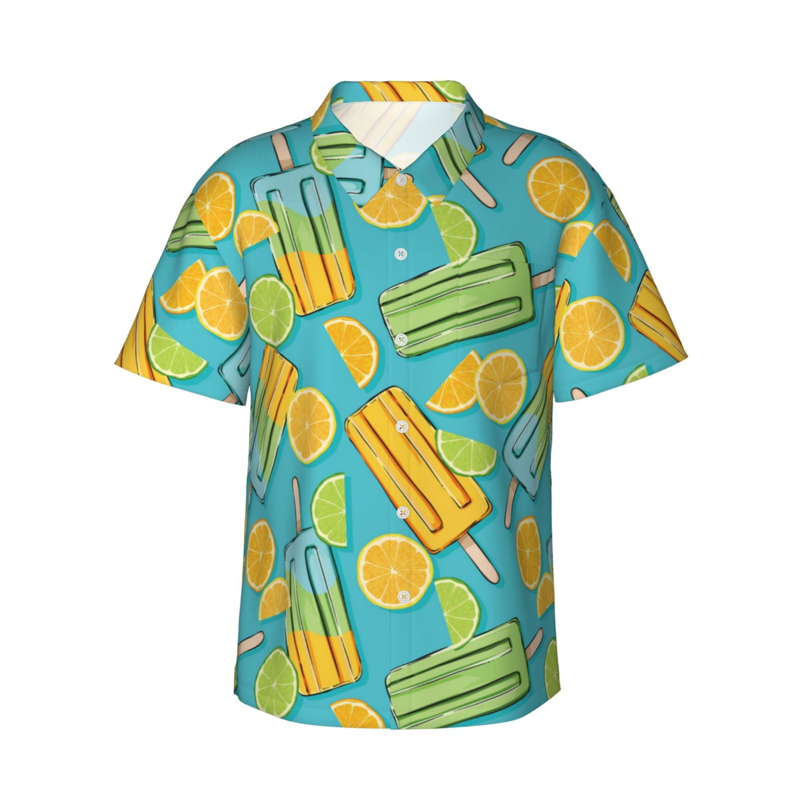 Hawaiian Shirt For Men, Cute Lemon Ice Cream Summer Shirts For Men ...