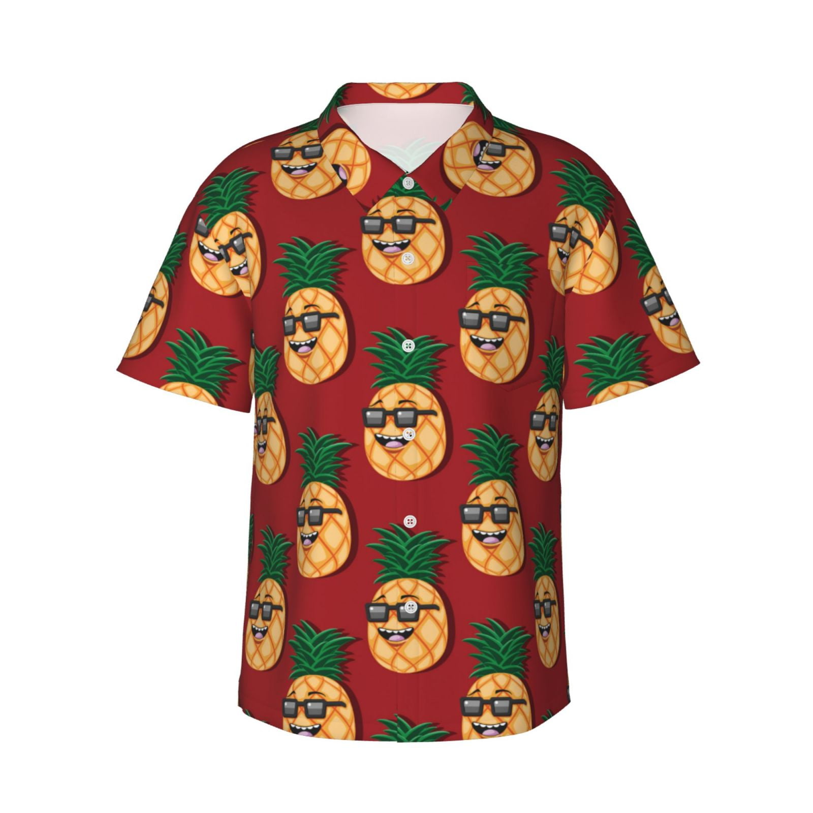 Hawaiian Shirt For Men, Cute Pineapple A Mens Button Down Short Sleeve ...
