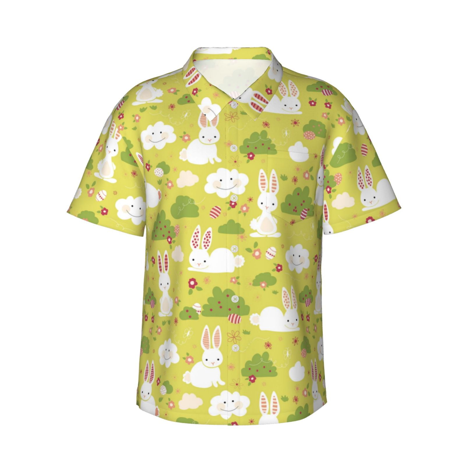 Hawaiian Shirt For Men, Easter Bunny Mens Button Down Short Sleeve ...