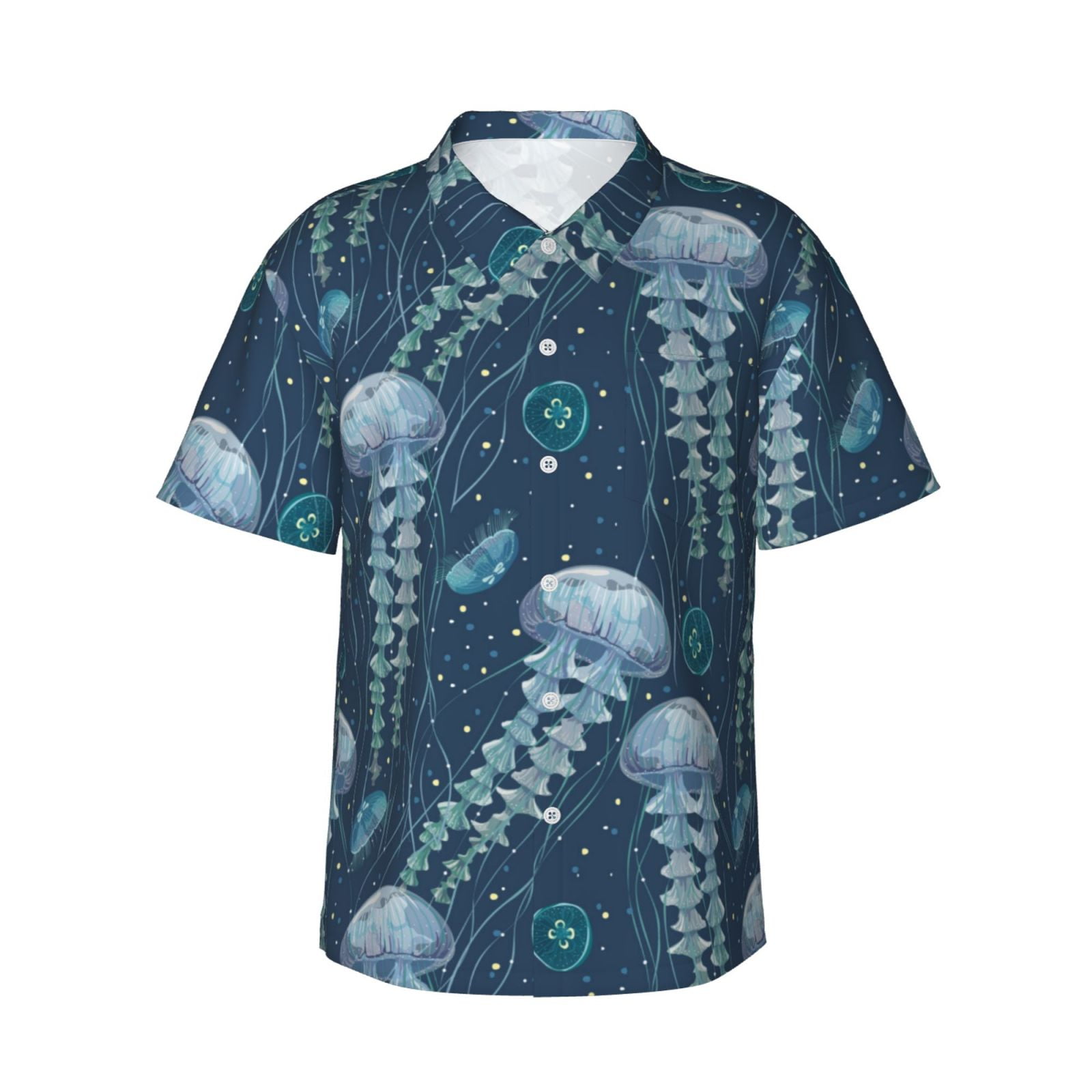 Hawaiian Shirt For Men, Elegant Jellyfish Casual Summer Beach Shirts ...