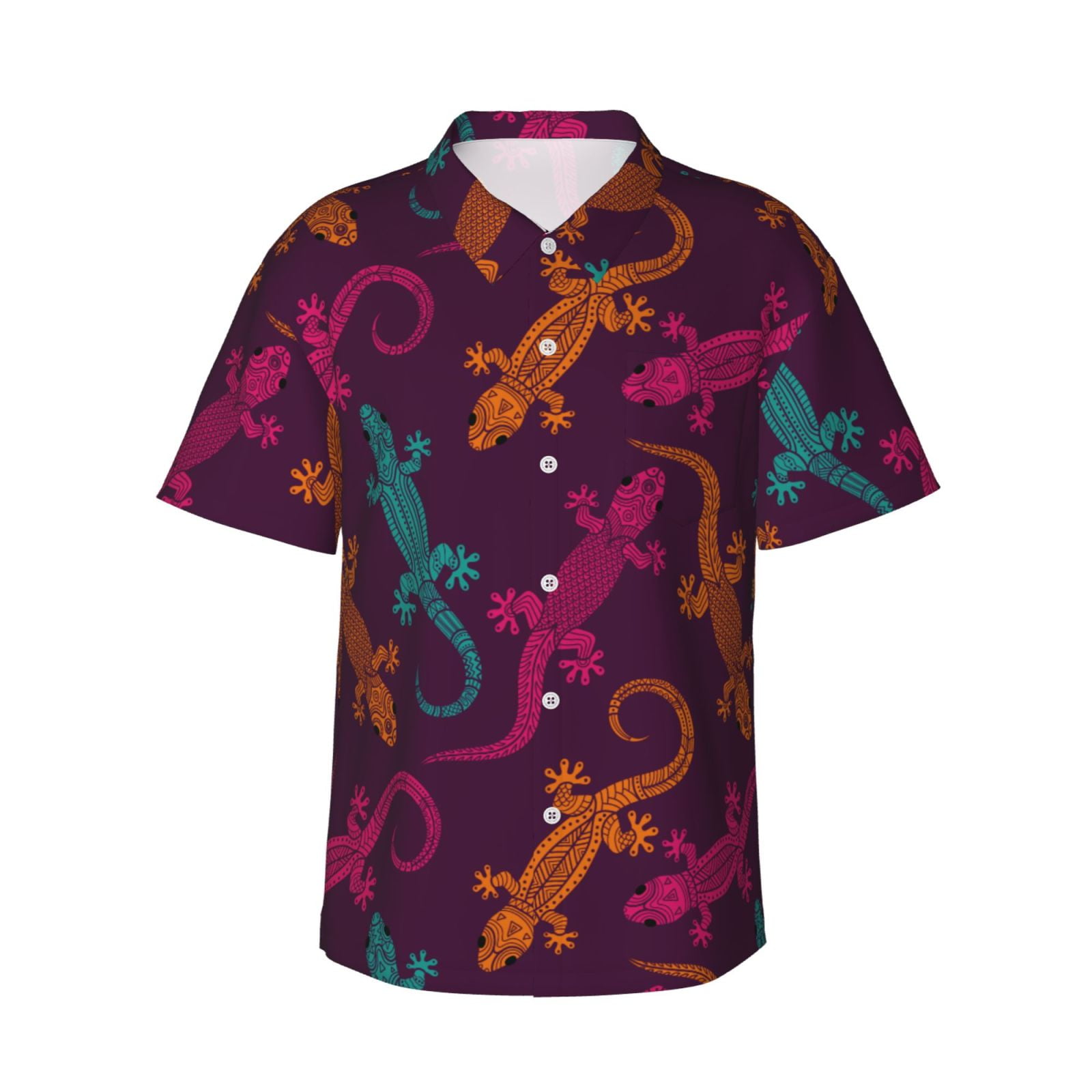 Hawaiian Shirt For Men, Exotic Cute Gecko Lizard Summer Shirts For Men ...