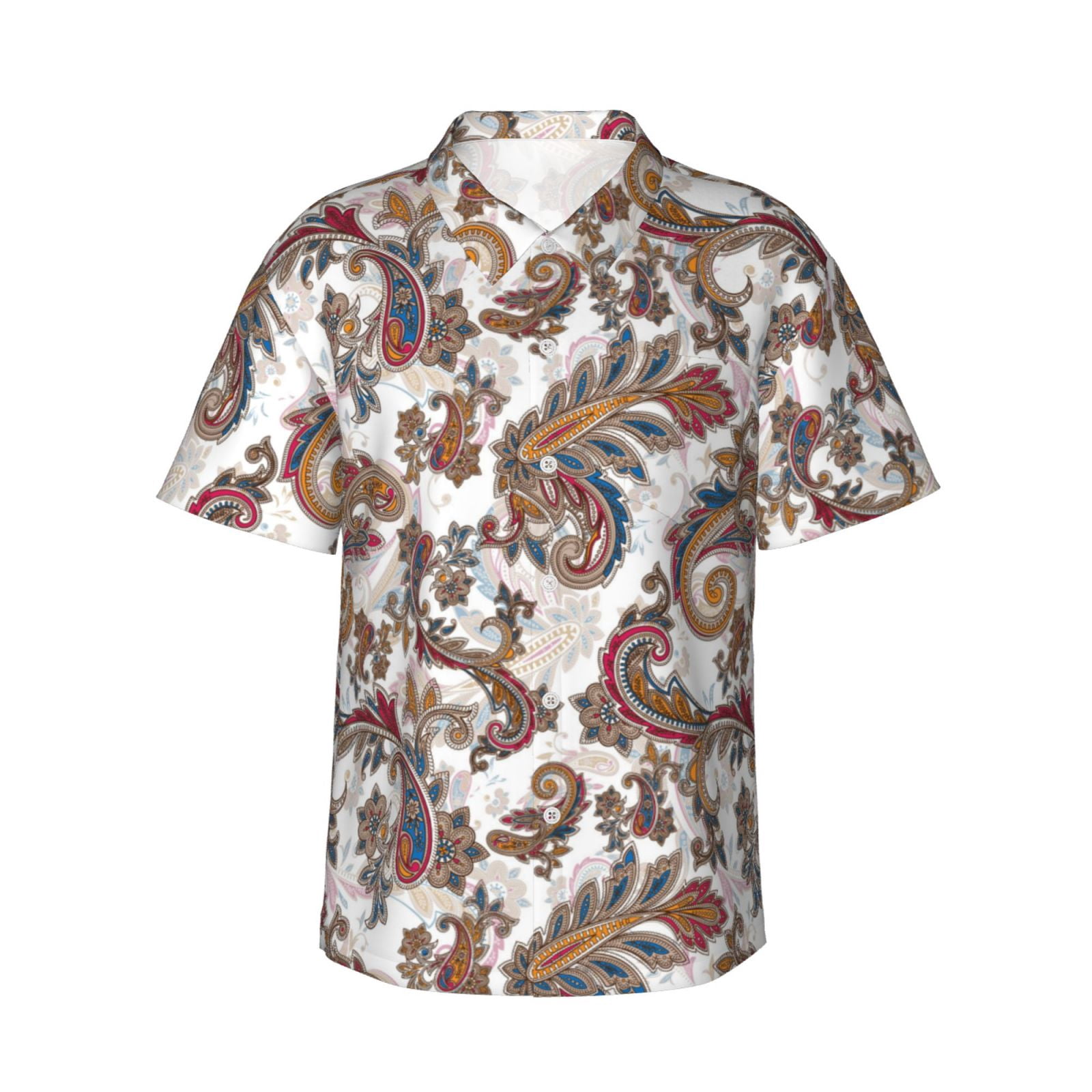 Hawaiian Shirt For Men, Exotic Floral Paisley Summer Shirts For Men ...