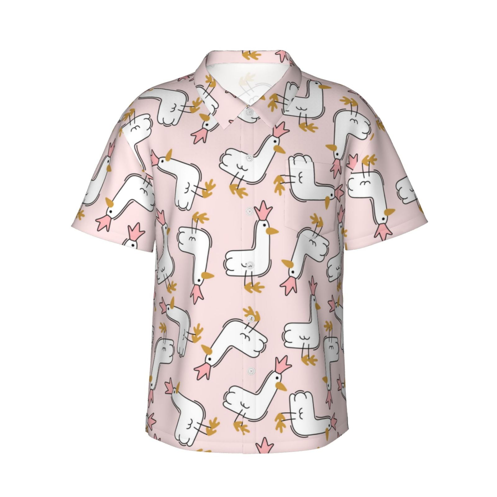 Hawaiian Shirt For Men, Goose Queen Mens Button Down Short Sleeve Shirt ...