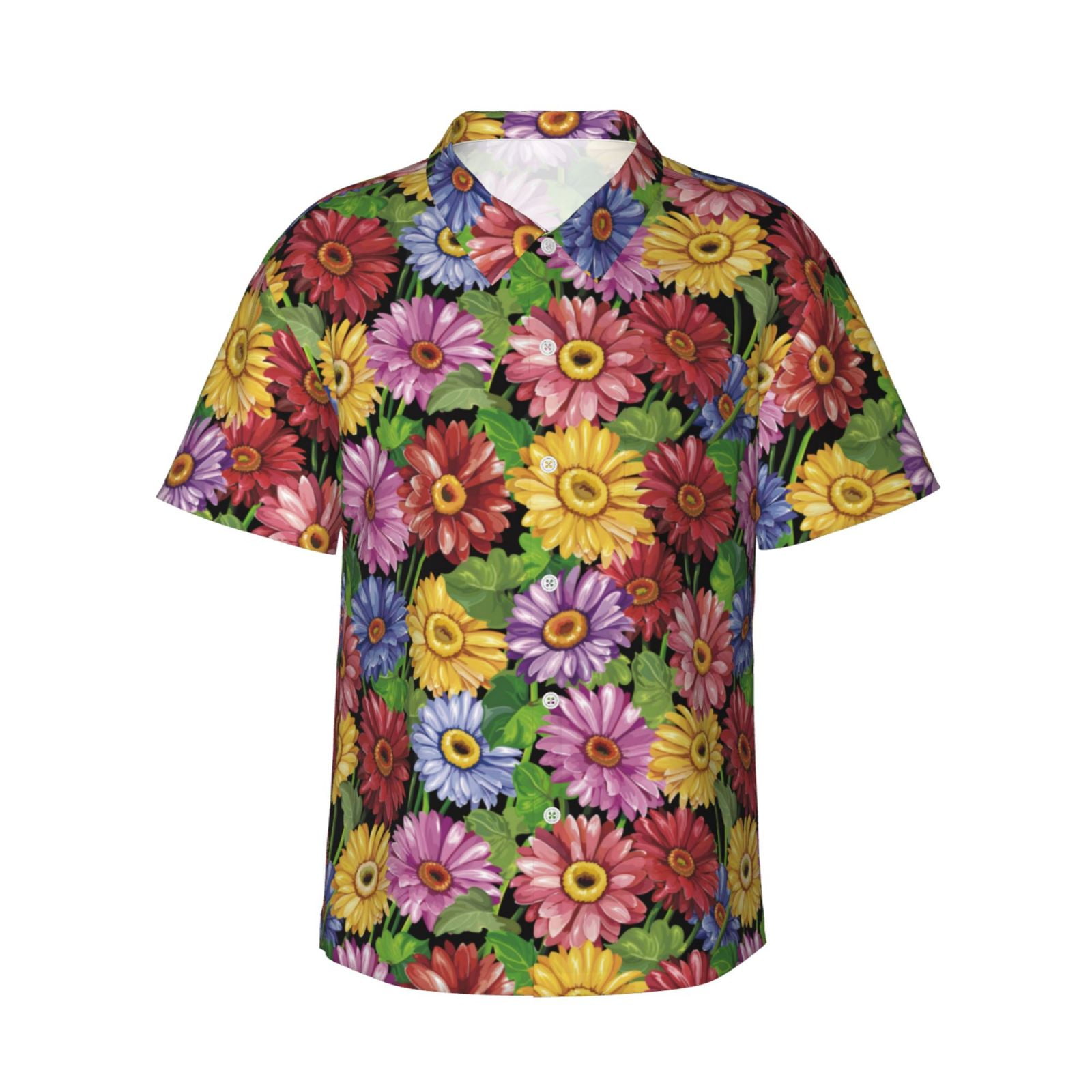 Hawaiian Shirt For Men, Gorgeous Daisies Flowers Mens Button Down Short ...