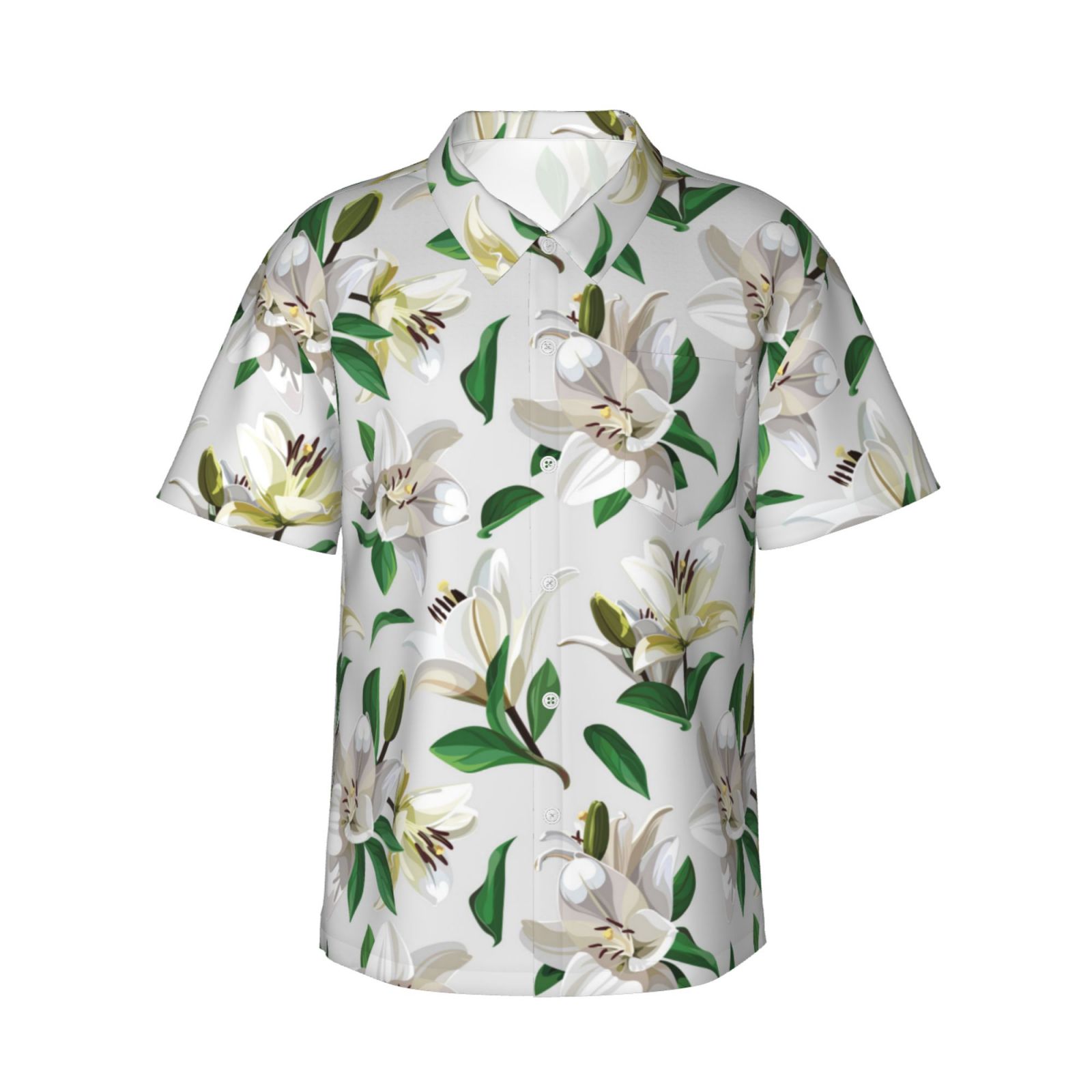 Hawaiian Shirt For Men, Gorgeous Lilies Flowers Casual Summer Beach ...