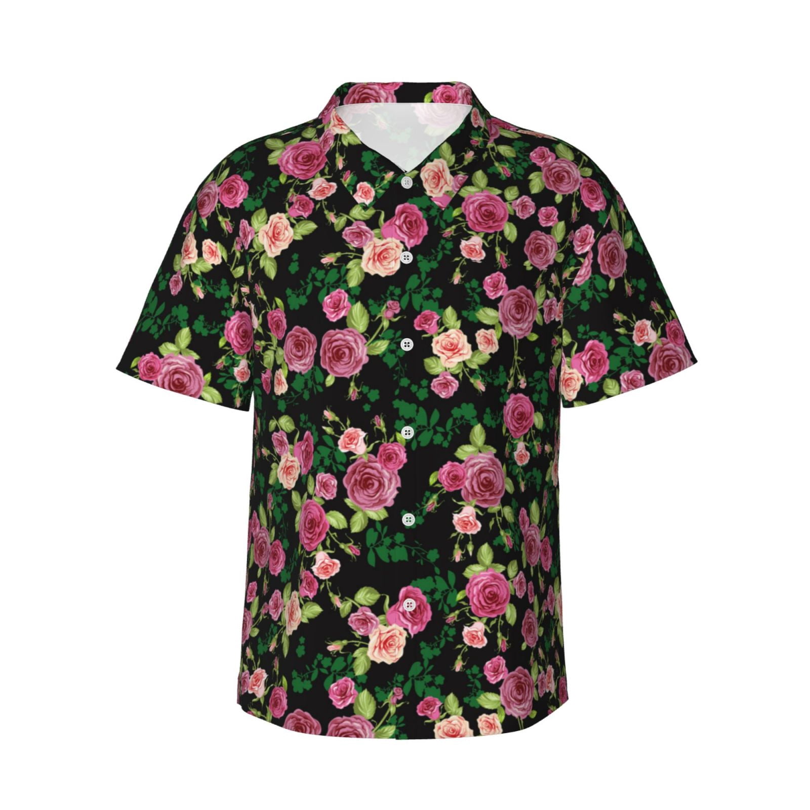 Hawaiian Shirt For Men - Gorgeous Rose Flowers Casual Short Sleeve ...