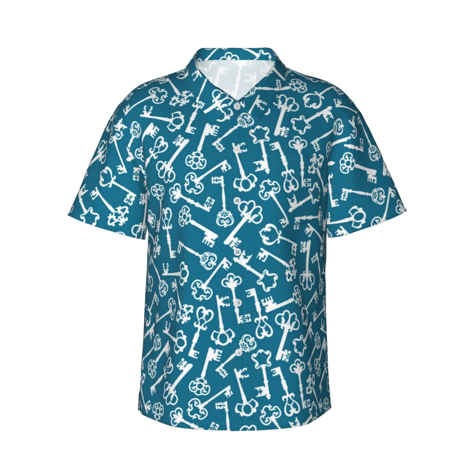 Hawaiian Shirt For Men, Hand Drawn Keys Mens Button Down Short Sleeve ...