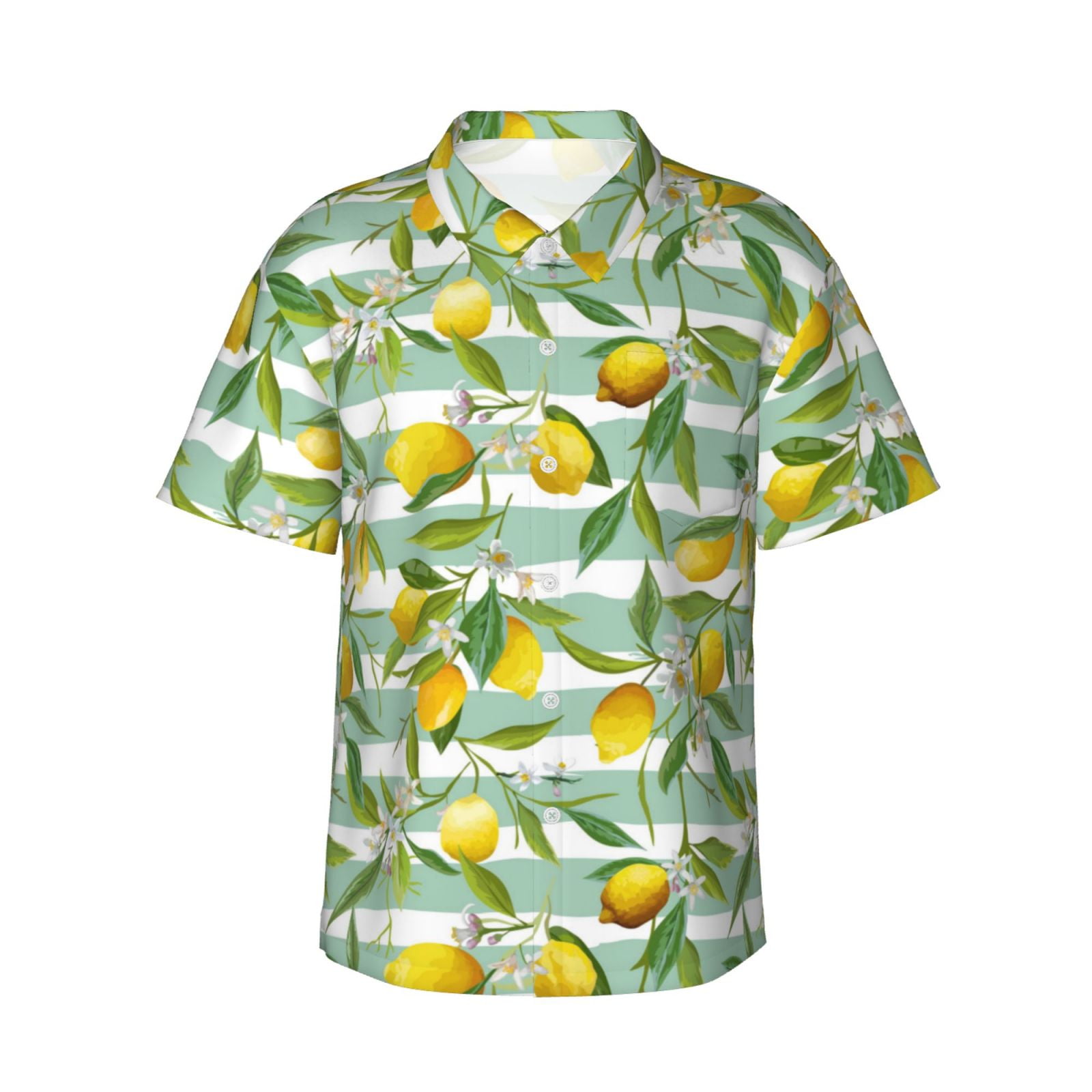Hawaiian Shirt For Men, Lemon Mens Button Down Short Sleeve Shirt ...