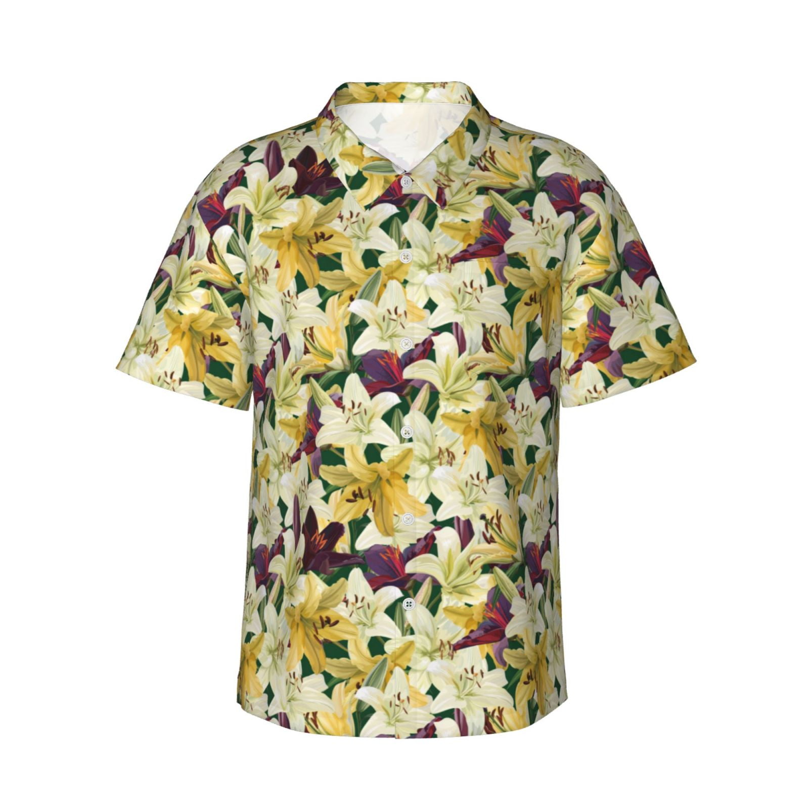 Hawaiian Shirt For Men, Lilies Flowers Gorgeous Summer Shirts For Men ...