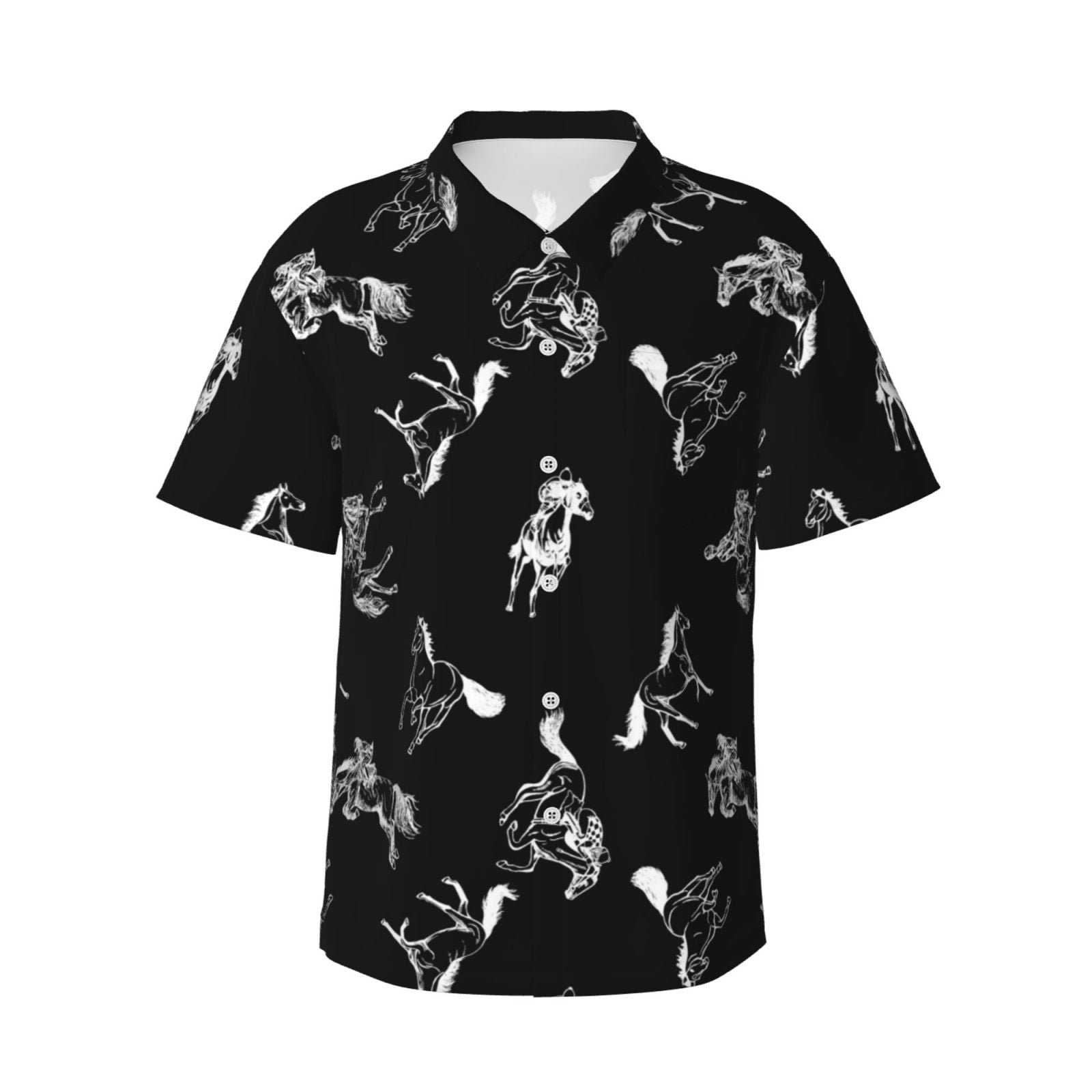 Hawaiian Shirt For Men, Minimalist Sketch Knight Horse Summer Shirts ...