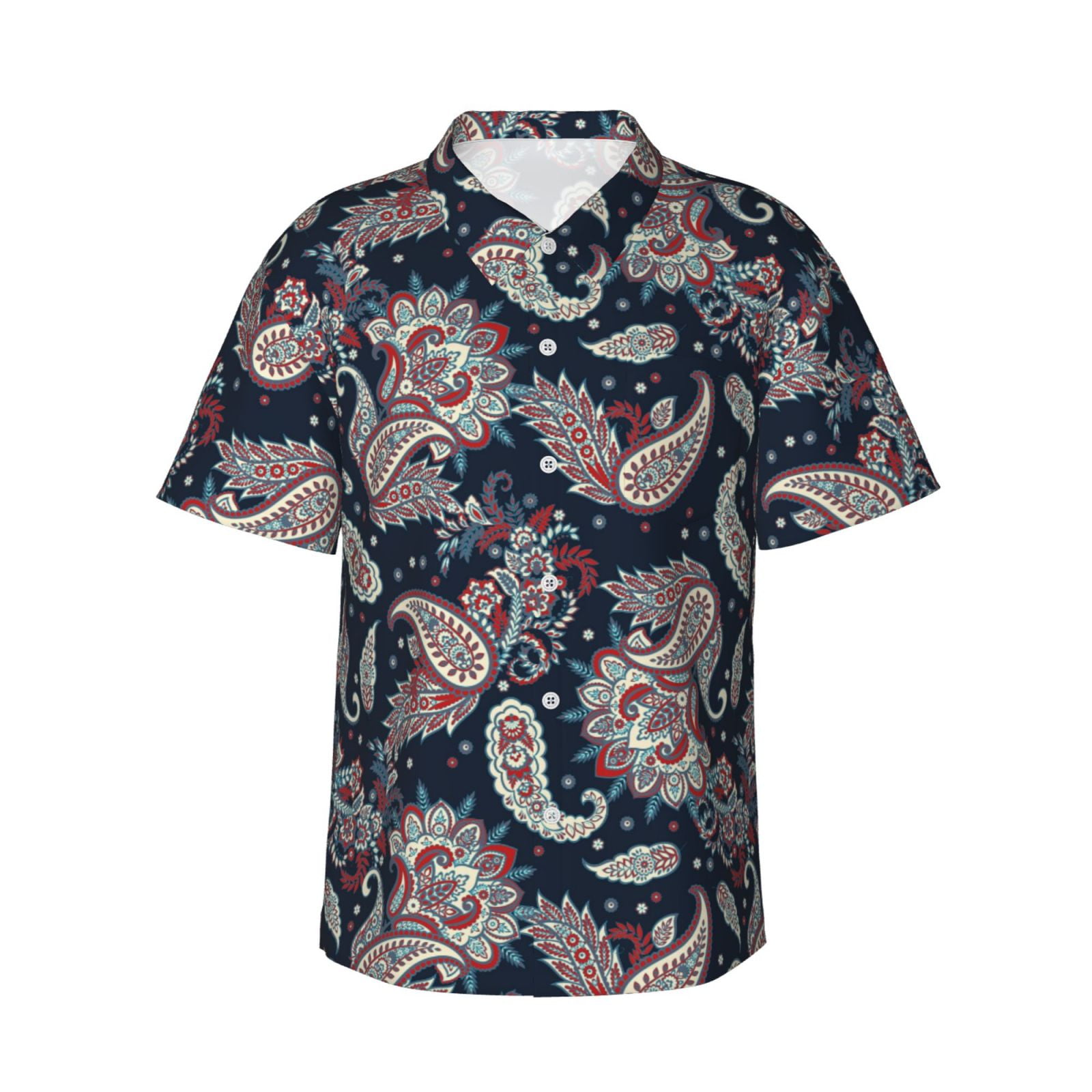 Hawaiian Shirt For Men - Paisley Pattern No.9070 Casual Short Sleeve ...
