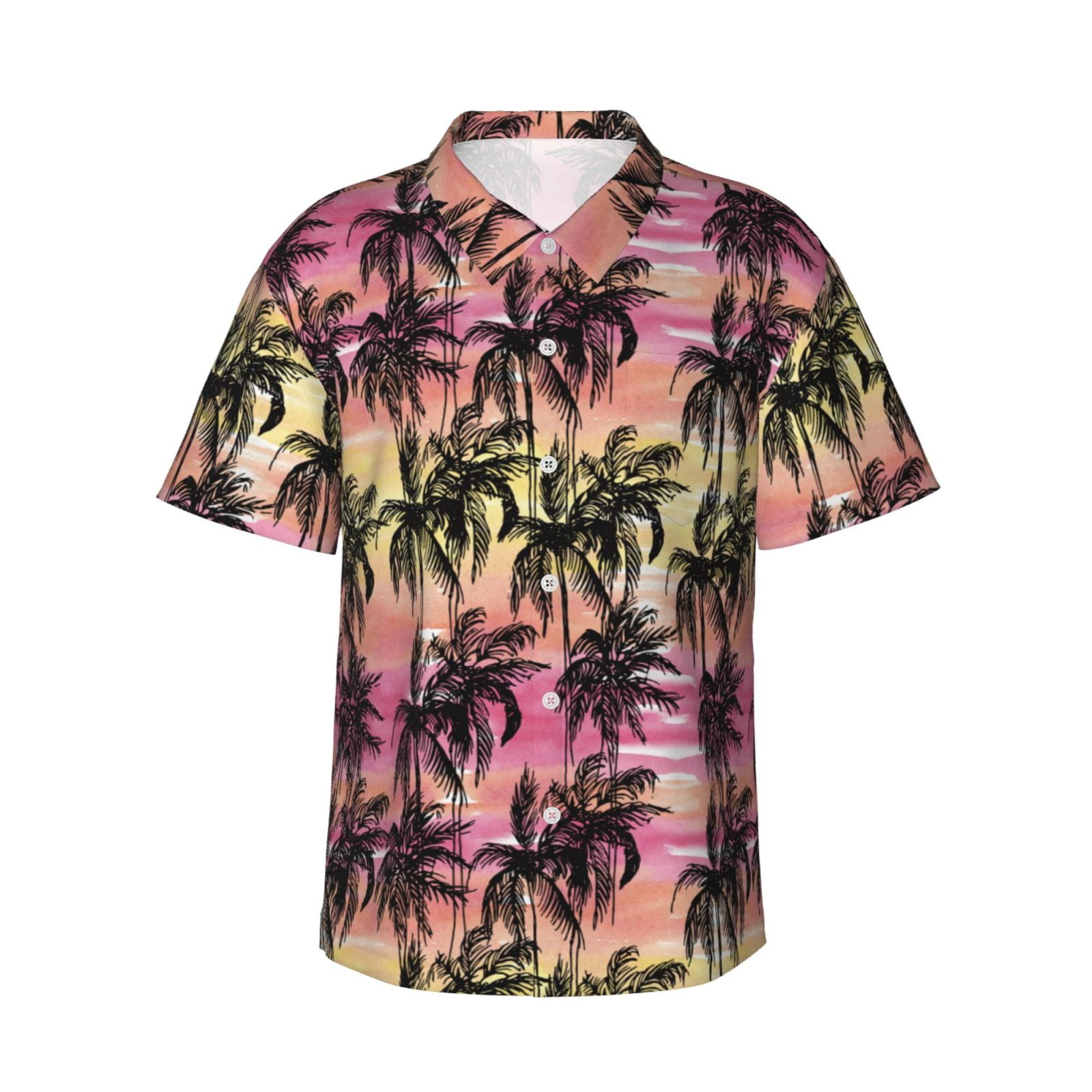 Hawaiian Shirt For Men, Palm Tree_Aa Casual Summer Beach Shirts Mens ...