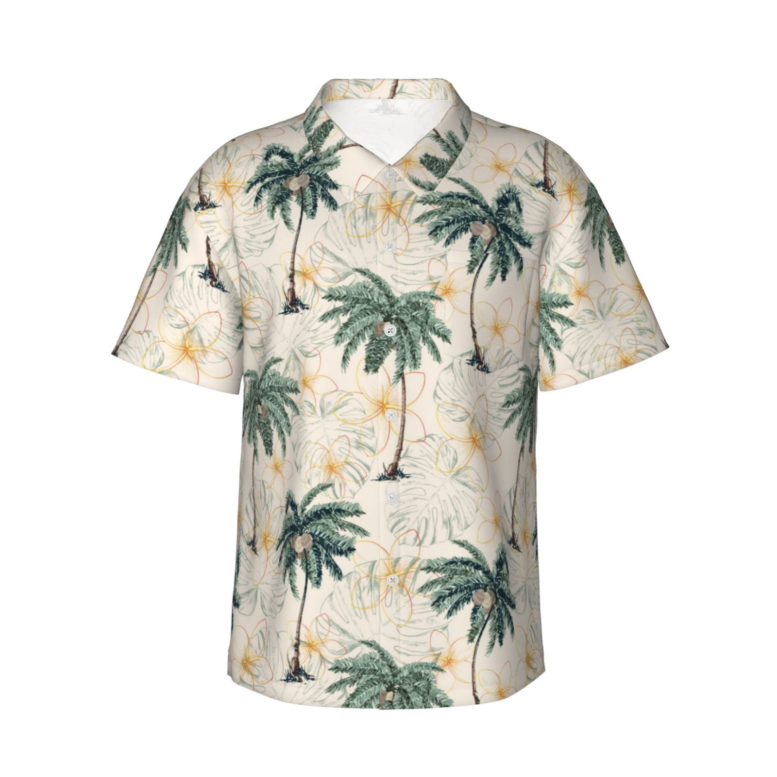 Hawaiian Shirt For Men, Palm Tree_Ac Casual Summer Beach Shirts Mens ...