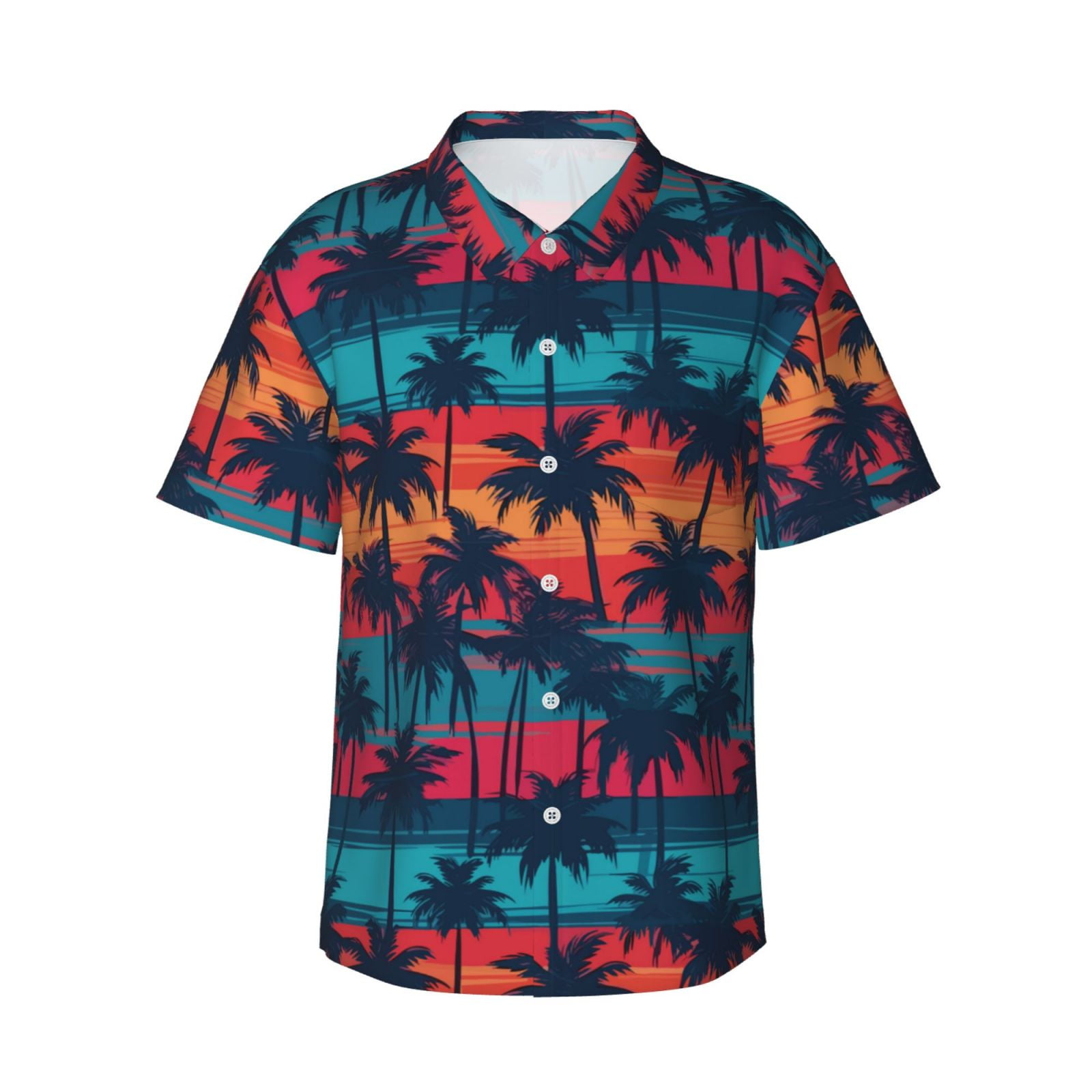 Hawaiian Shirt For Men, Palm Tree_An Casual Summer Beach Shirts Mens ...