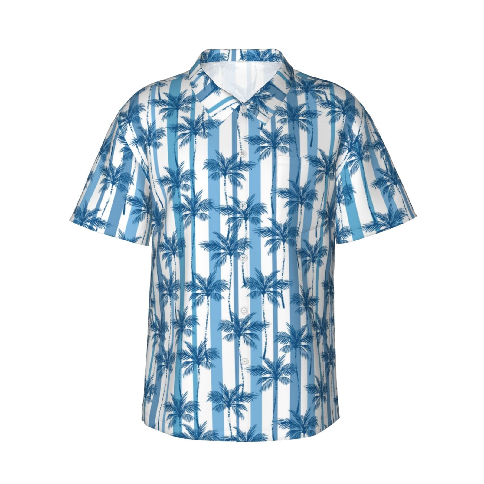 Hawaiian Shirt For Men, Palm Tree Print Mens Button Down Short Sleeve ...