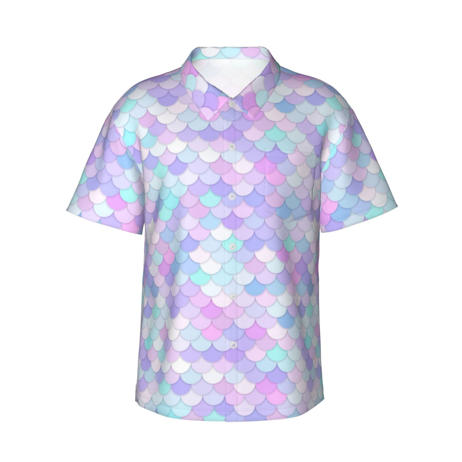 Hawaiian Shirt For Men, Rainbow Scales Mens Button Down Short Sleeve ...