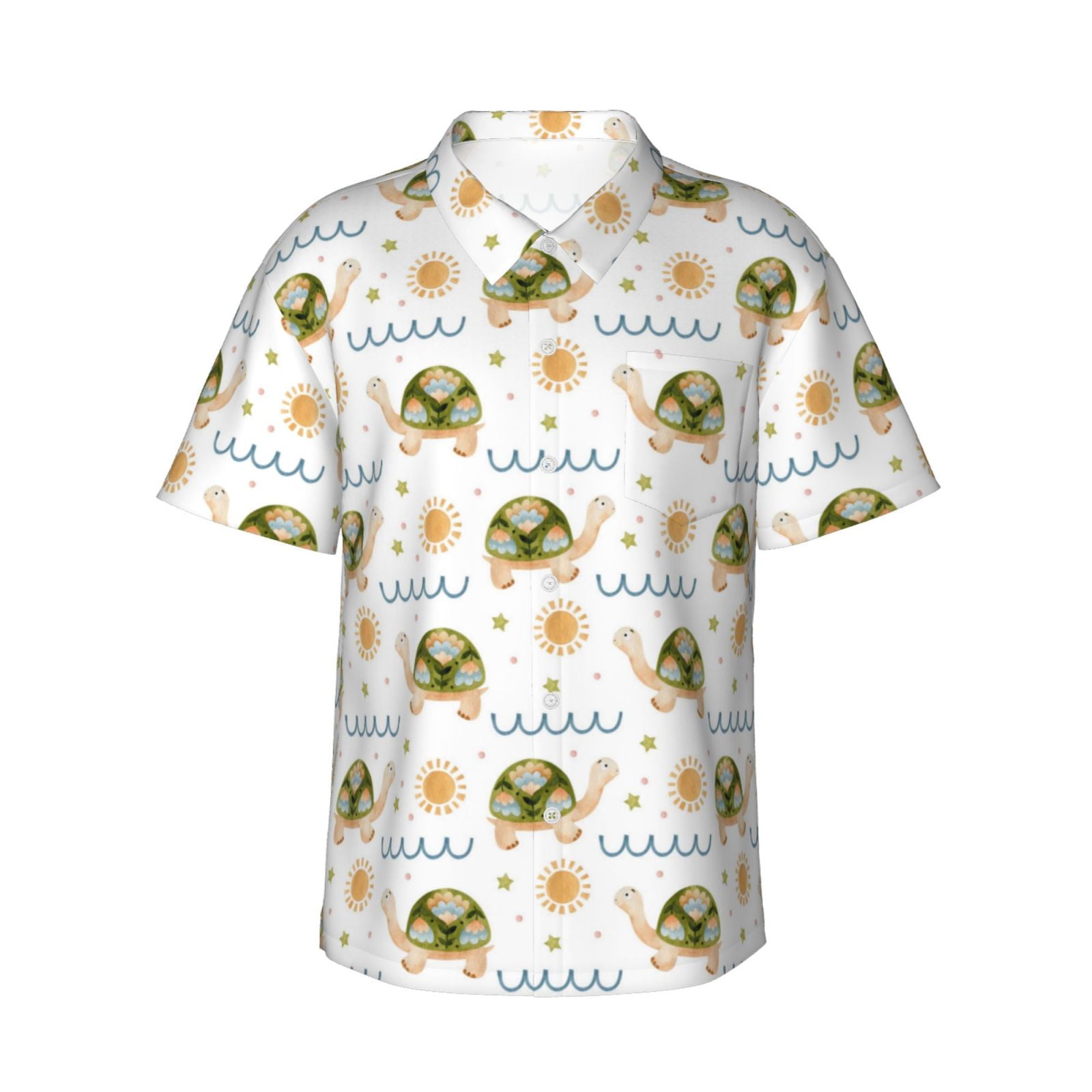 Hawaiian Shirt For Men, Sea Turtle Basking In The Sun Mens Button Down ...