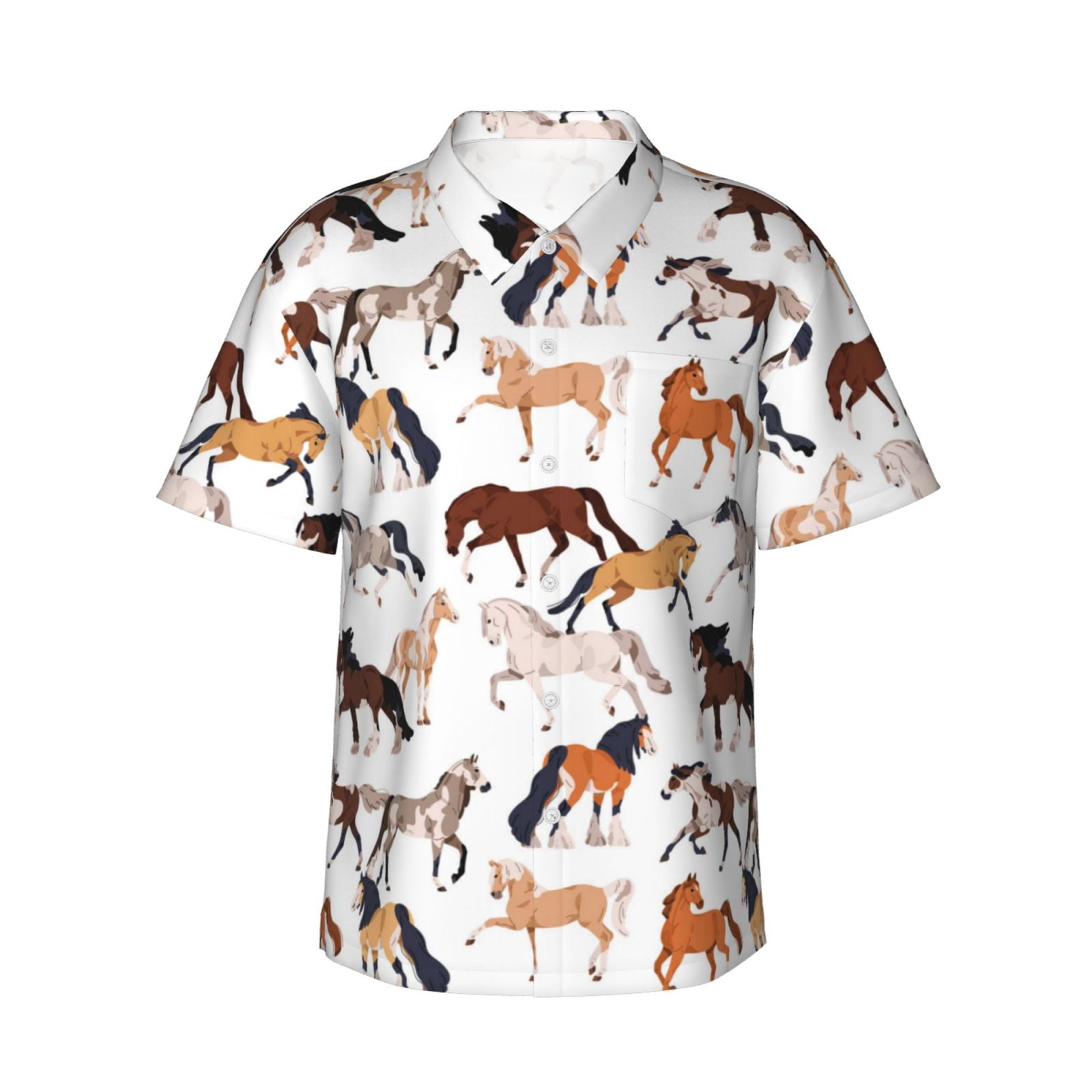 Hawaiian Shirt For Men - Simple Painted Cool Horse_A Casual Short ...