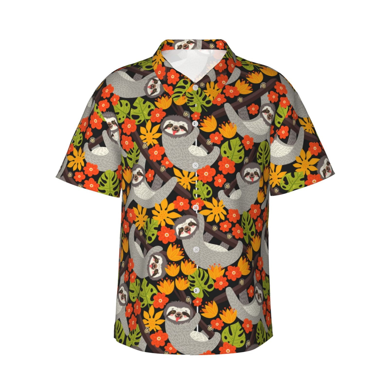 Hawaiian Shirt For Men, Sloth On The Branch Summer Shirts For Men, Mens ...