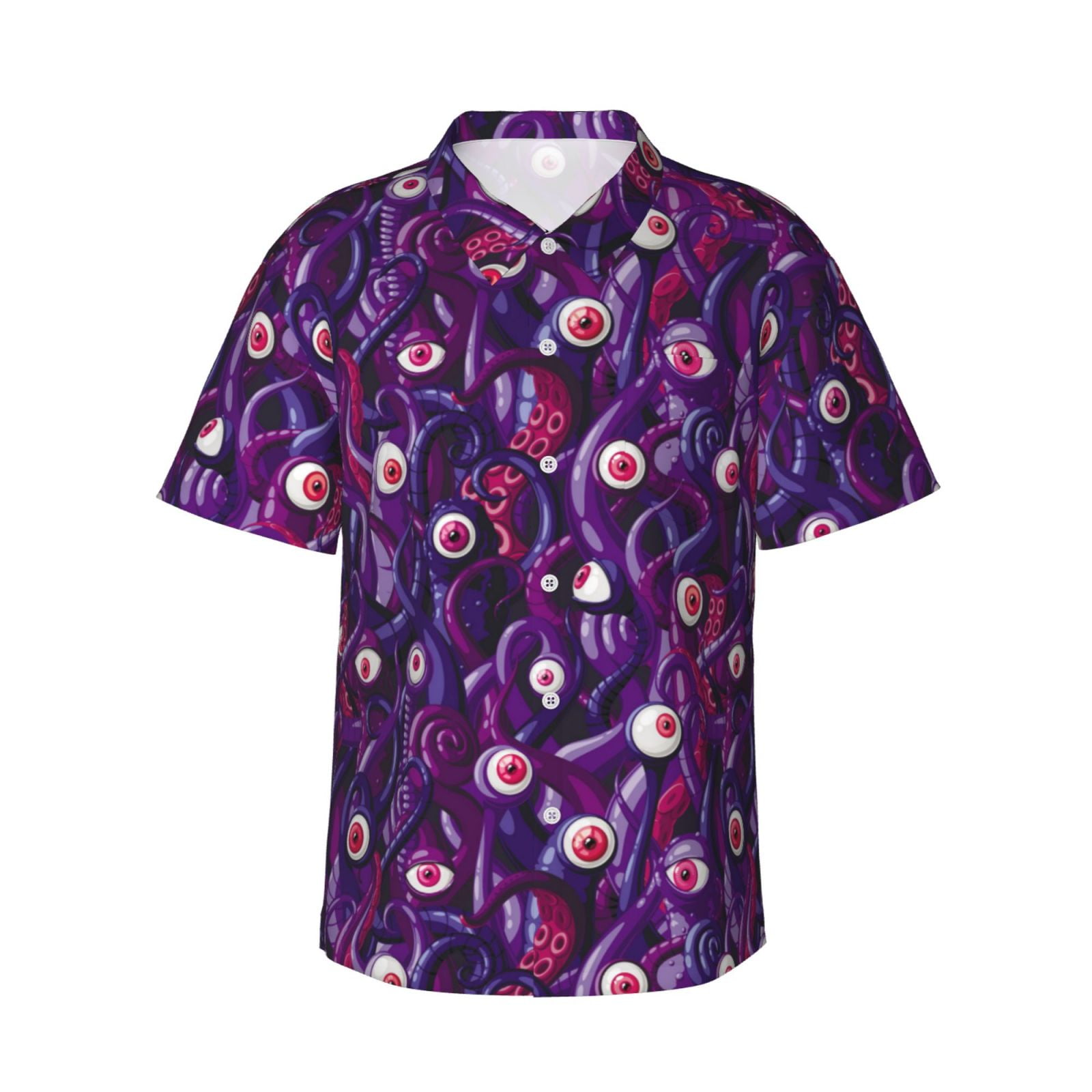 Hawaiian Shirt For Men, Space Eye Pattern Mens Button Down Short Sleeve ...