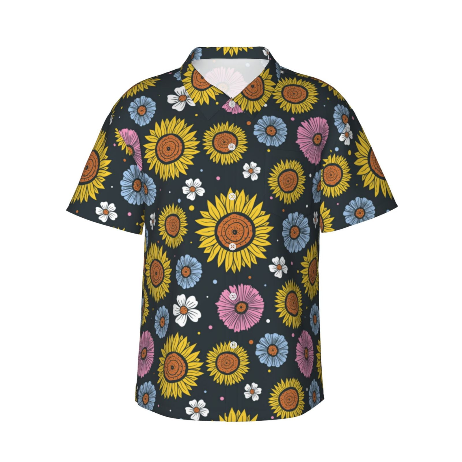 Hawaiian Shirt For Men - Sunflowers Gorgeous Casual Short Sleeve Button ...