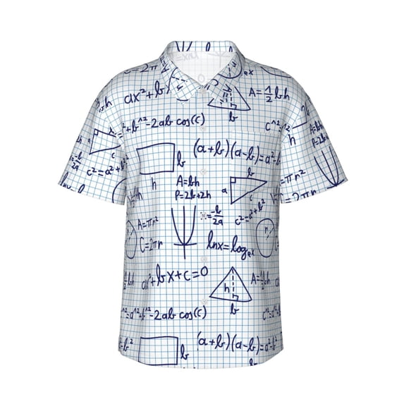 Hawaiian Shirt For Men, Tasteful Math Equation Mens Button Down Short ...