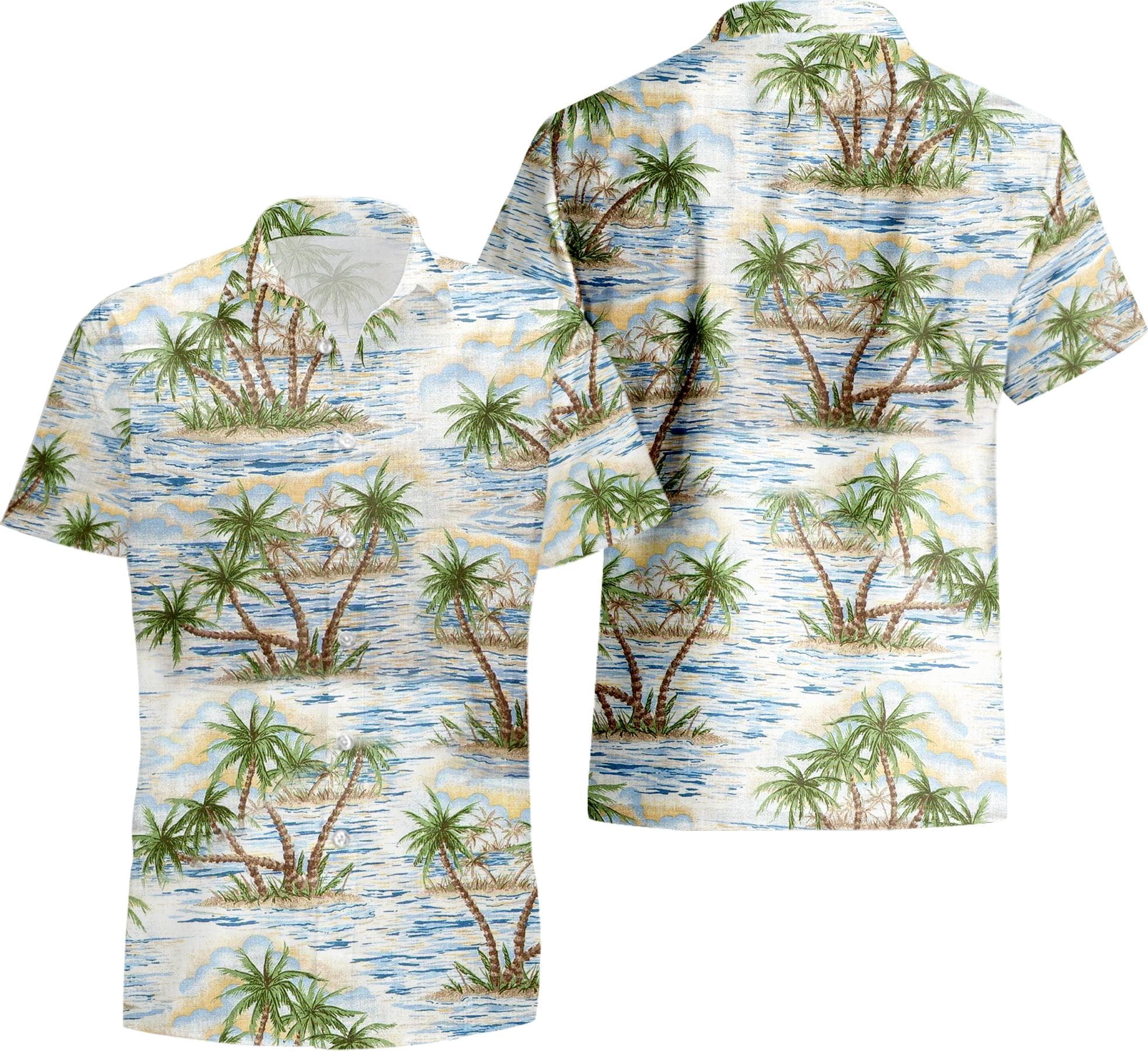 Hawaiian Shirt Men Summer 3d Coconut Tree Printed Shirts For Men, Beach ...