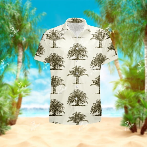 Hawaiian Shirt Men Summer 3d Coconut Tree Printed Shirts For Men, Beach ...