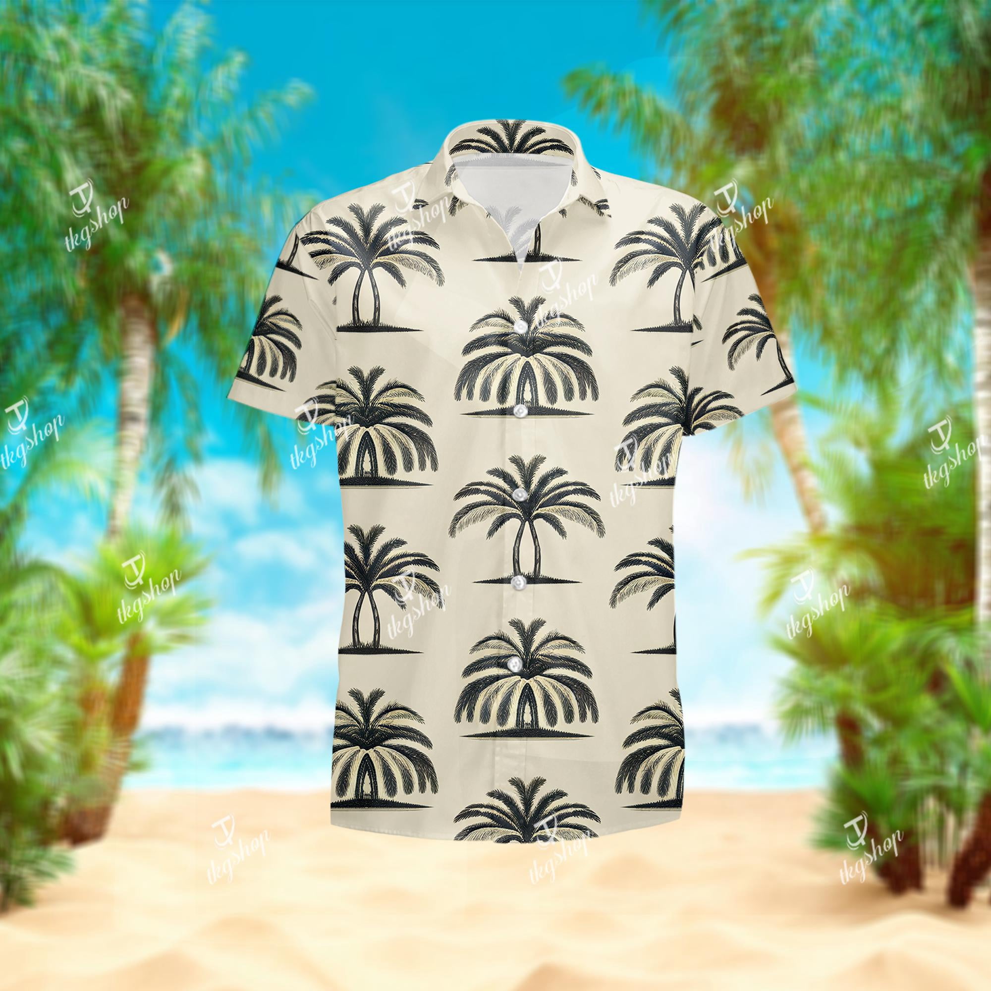 Hawaiian Shirt Men Summer 3d Coconut Tree Printed Shirts Holiday Beach ...