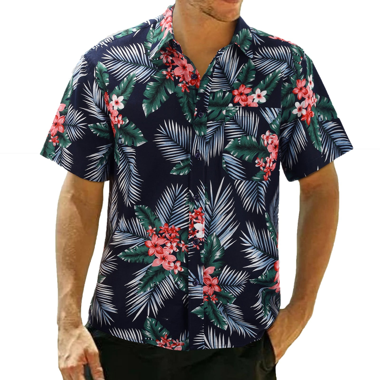 Hawaiian Shirt Summer Short Sleeves Button Down Shirt Beach Dress ...