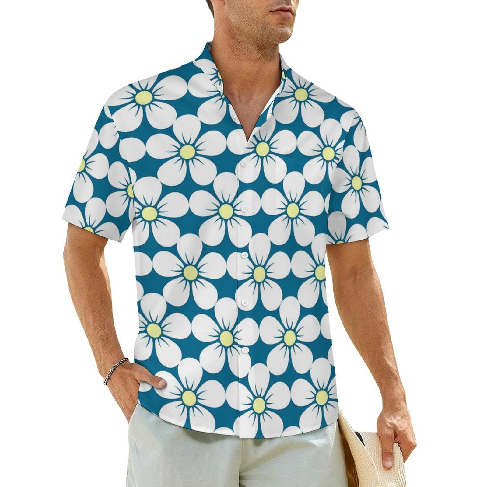 Hawaiian Shirt Vacation Purple Ditsy Floral Blouses Flowers Retro ...