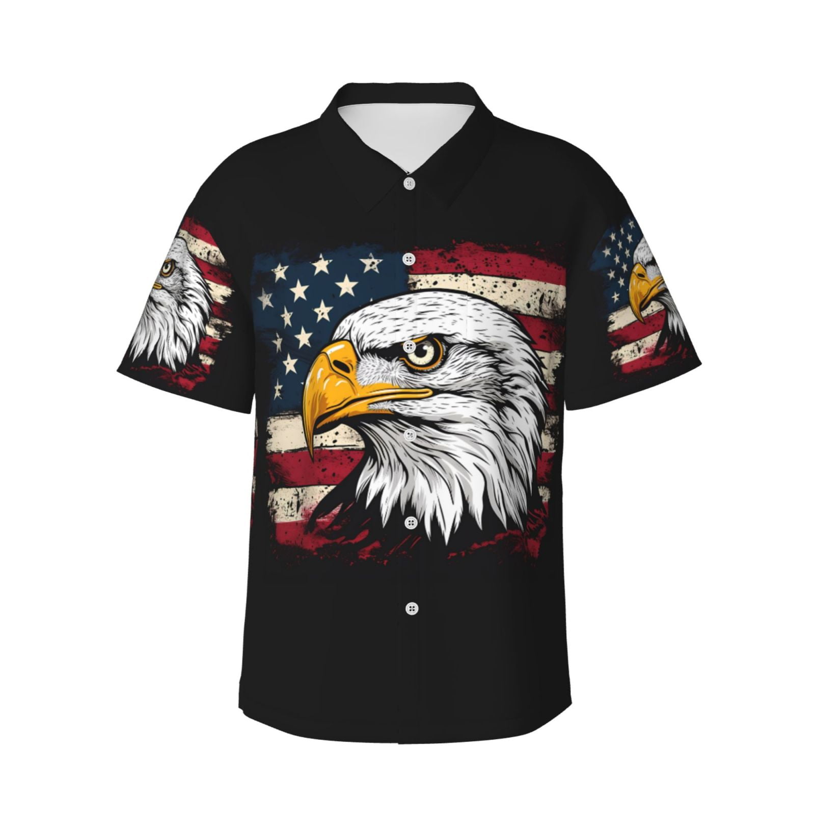 Hawaiian Shirt for Men, American Bald Eagle Summer Shirts for Men, Mens ...