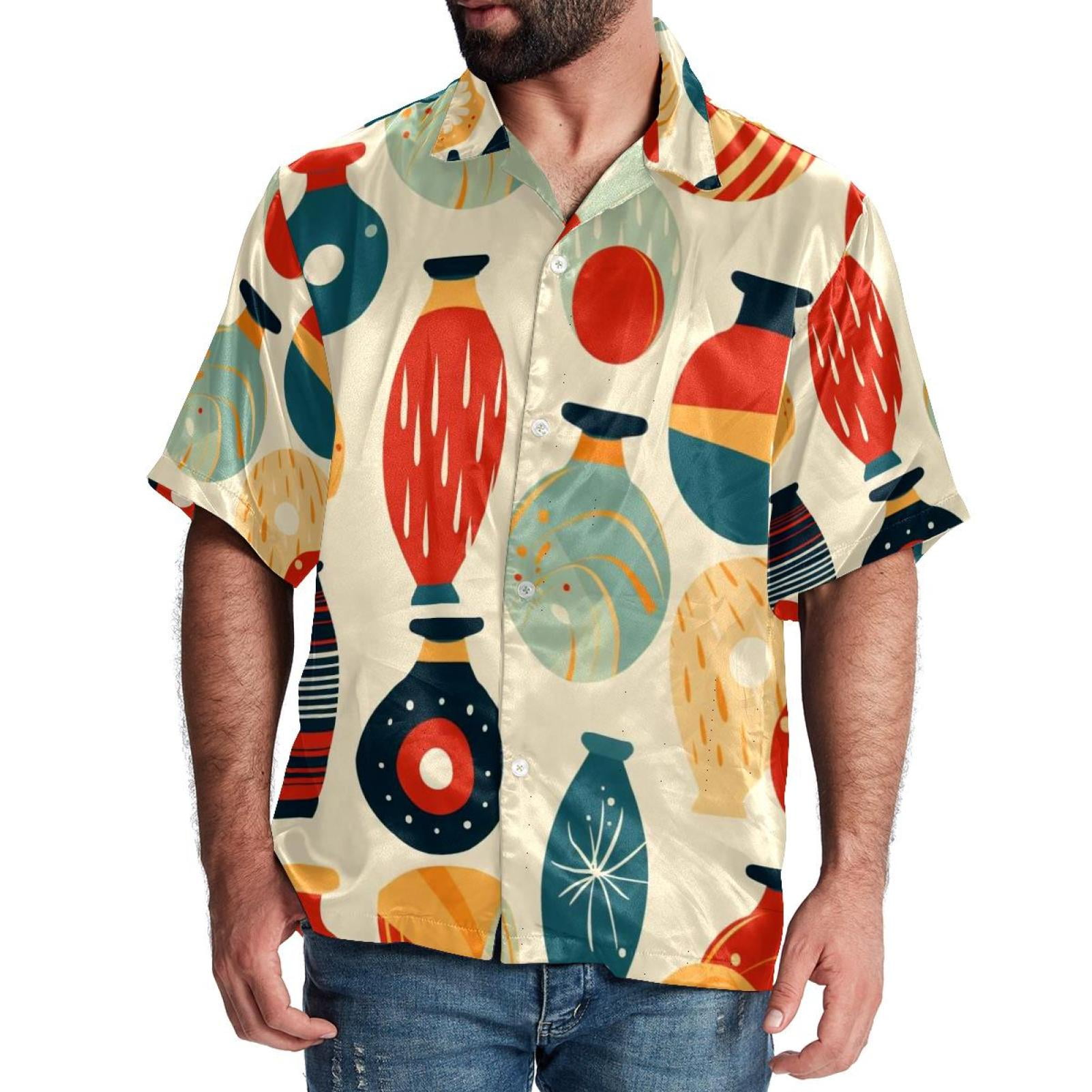 Hawaiian Shirt for Men Casual Button Down Shirts with Bowling Pins ...